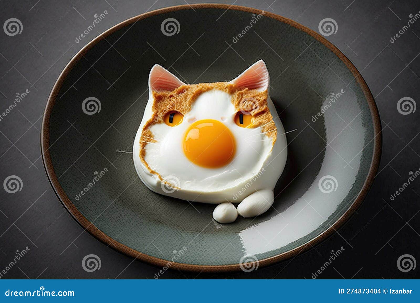 Cat Shaped Fried Eggs Illustration Generative Ai Stock Illustration ...