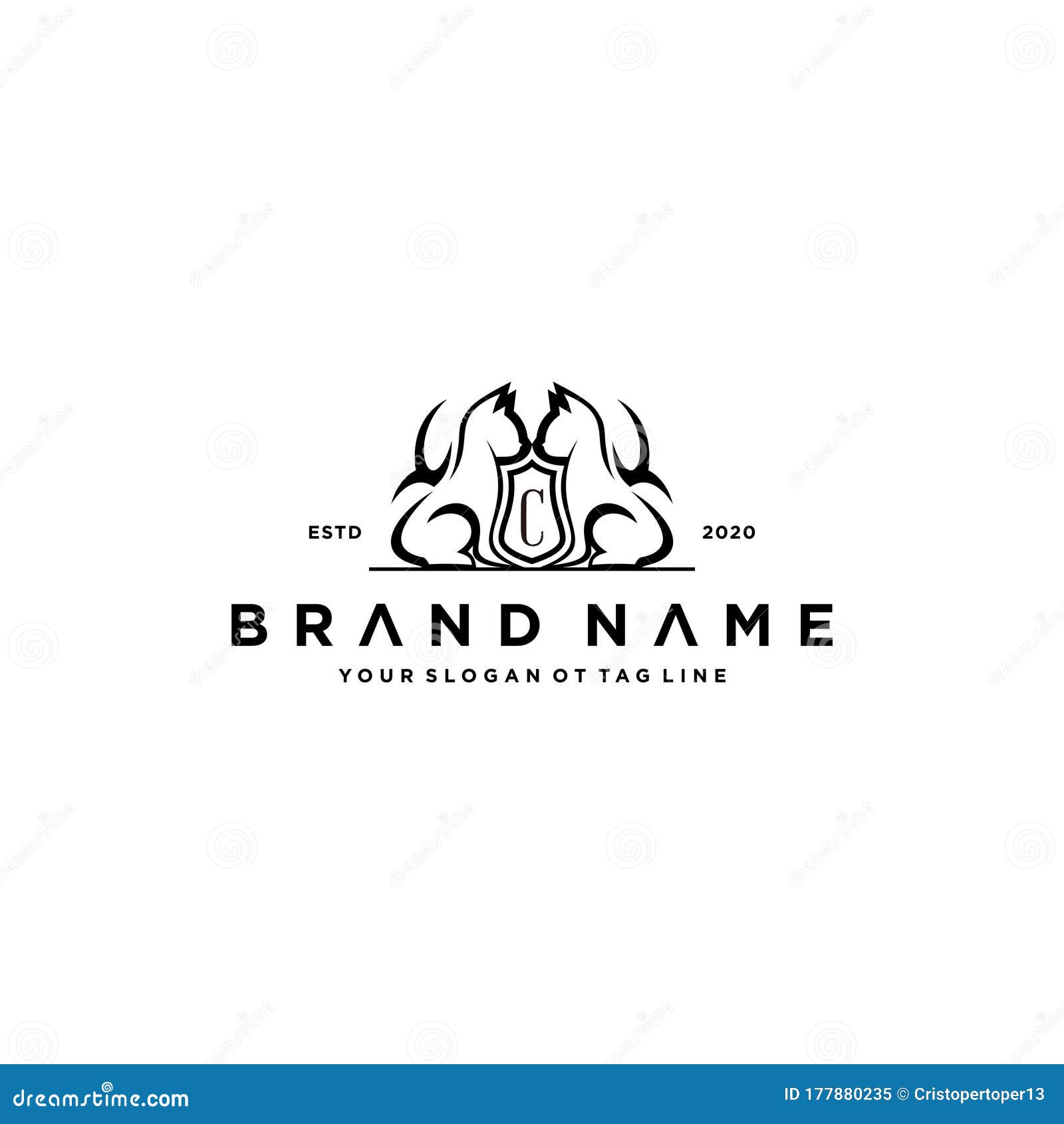 Cat and Shield Logo Design Vector Stock Vector - Illustration of logo ...