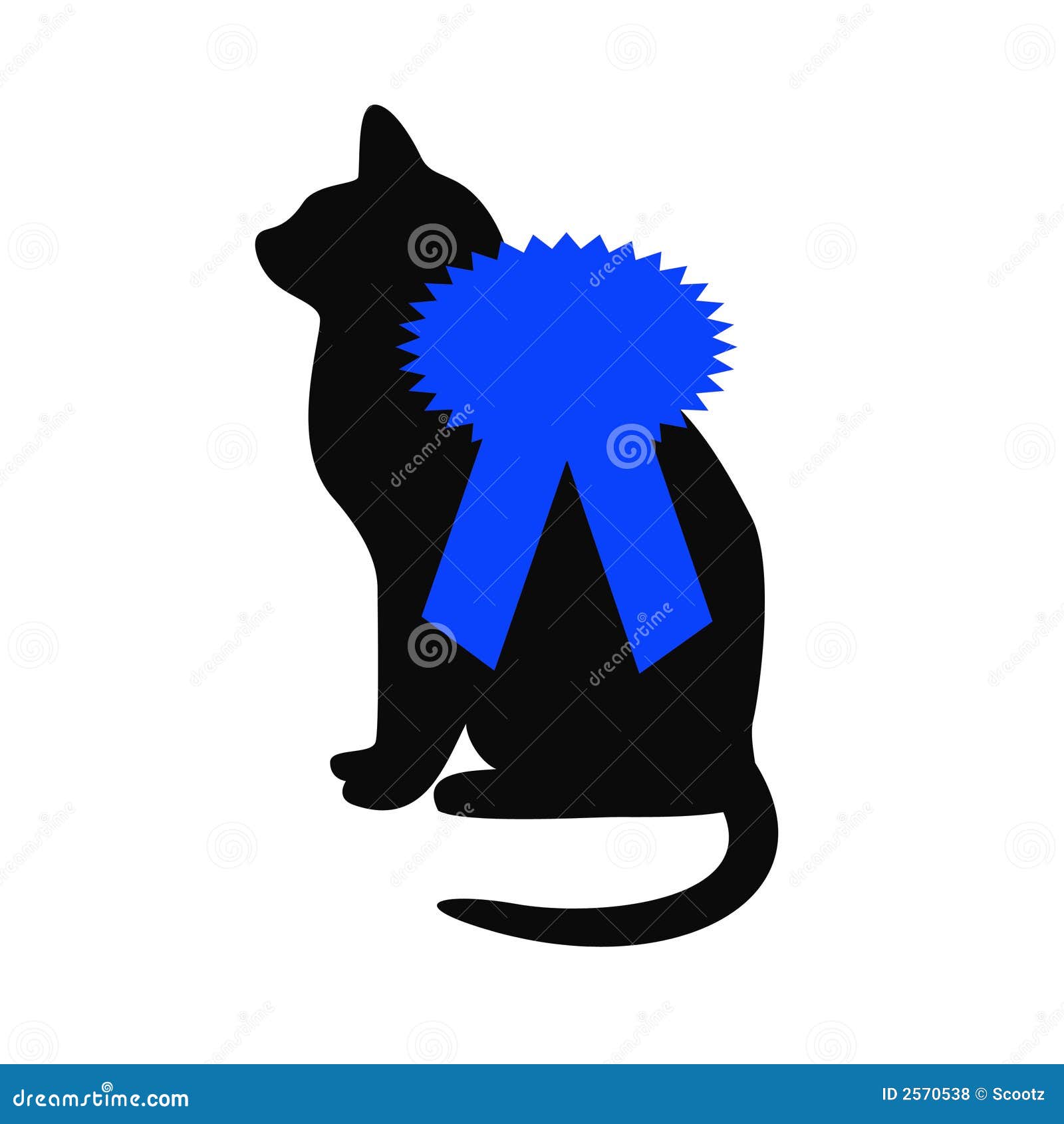 Cat show blue ribbon stock illustration. Illustration of clip - 2570538