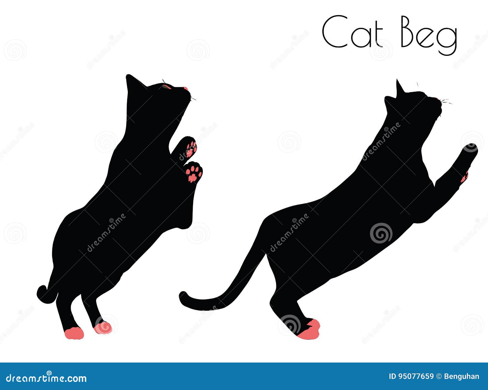 Cat silhouette in Beg Pose stock vector. Illustration of sketch - 95077659