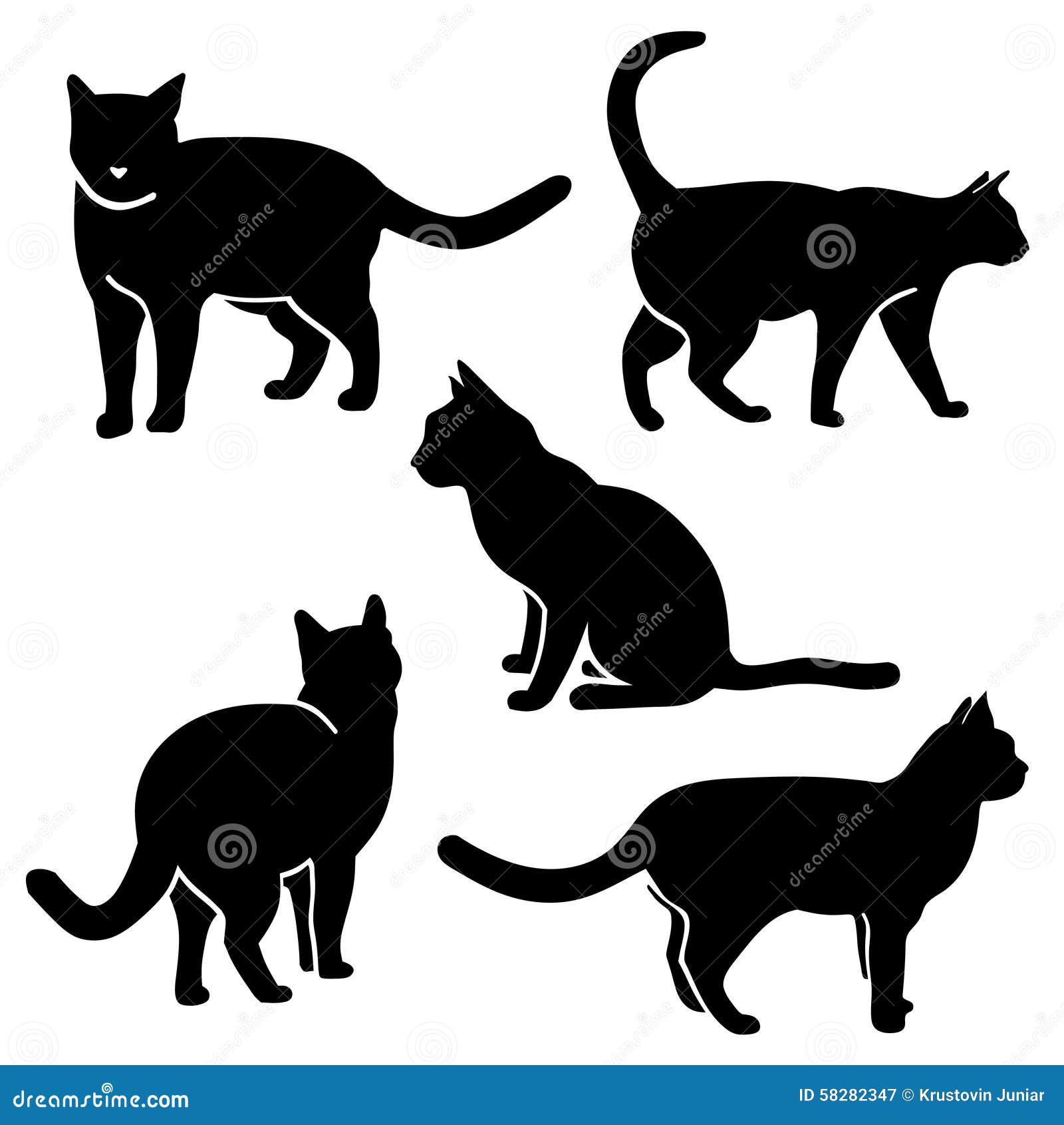 Cat Silhouette Vector stock vector. Illustration of beast - 58282347