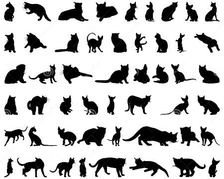 Cat silhouettes set stock vector. Illustration of design - 9463032