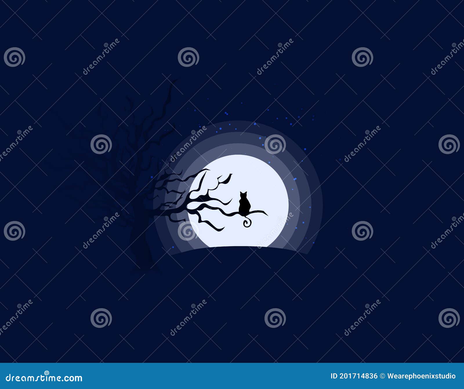 Moonlight Flat Illustration Stock Illustrations – 7,359 Moonlight Flat ...