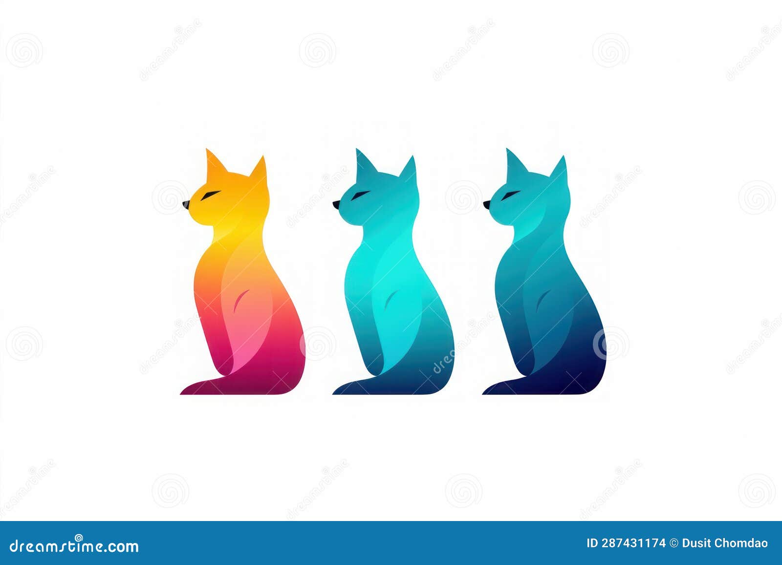 Cat Simple Clean Logo Design. Generative AI Stock Illustration ...