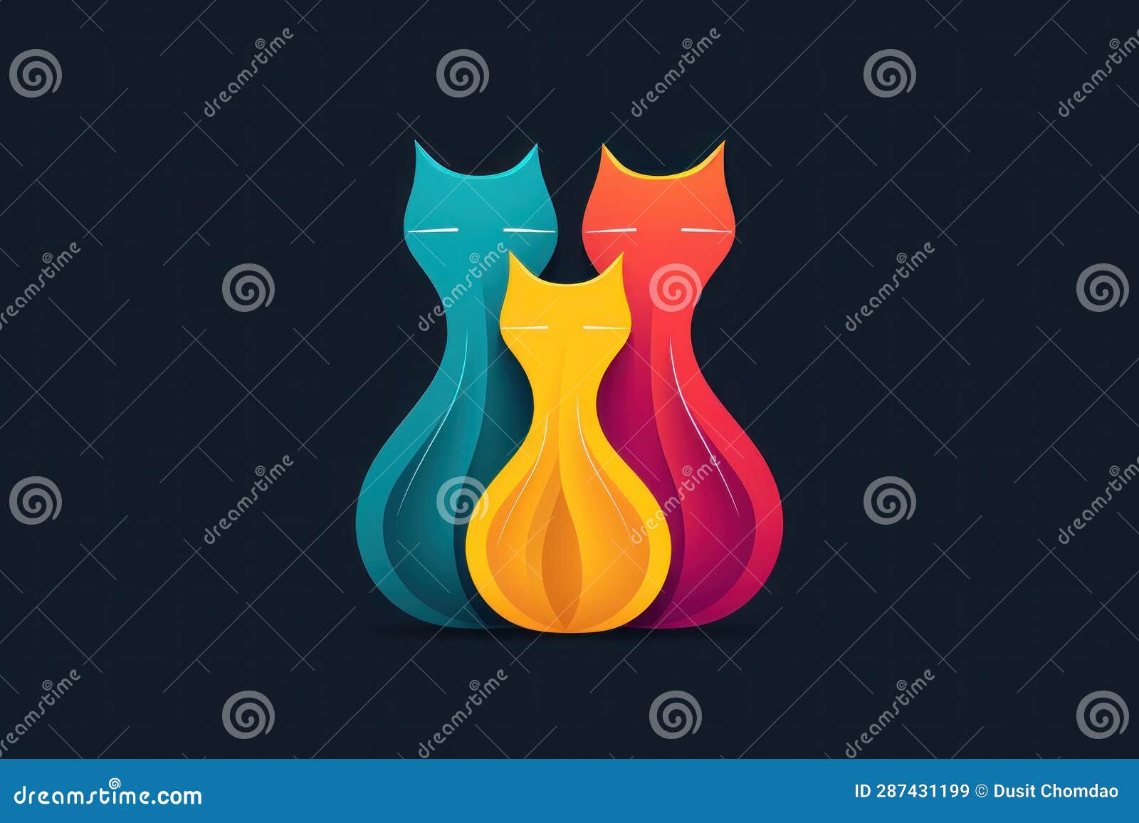Cat Simple Clean Logo Design. Generative AI Stock Illustration ...