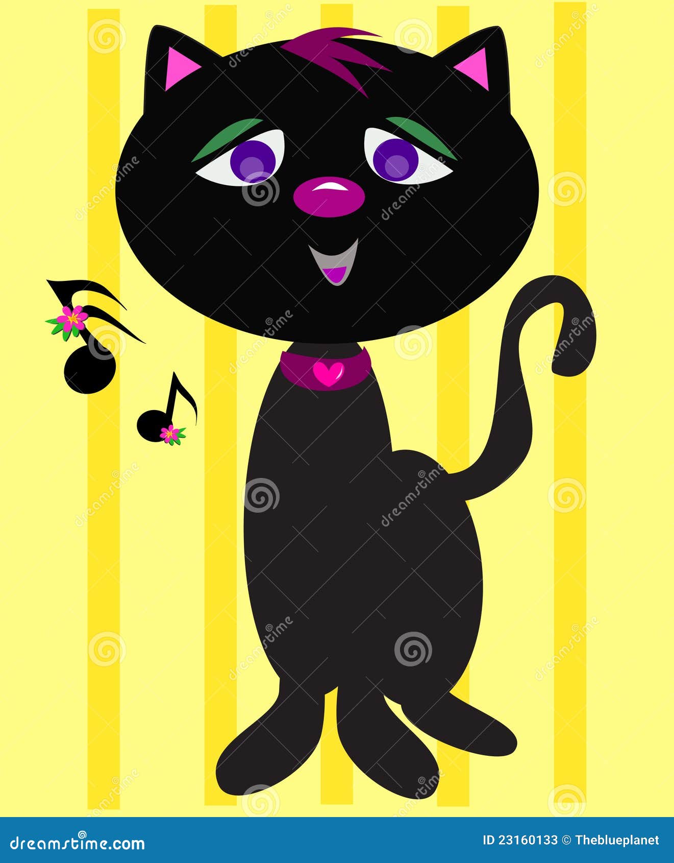 Cat Singing the Blues stock vector. Illustration of smile - 23160133