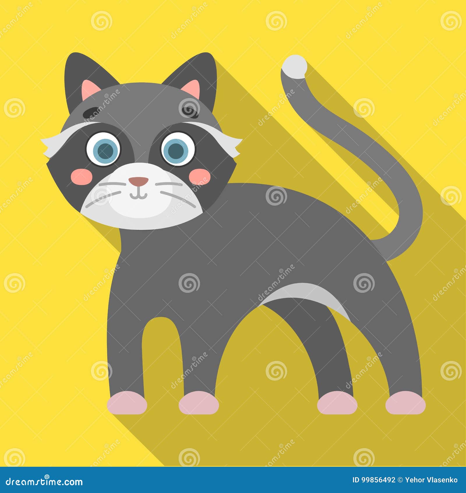 Cat, Single Icon in Flat Style.Cat, Vector Symbol Stock Illustration ...