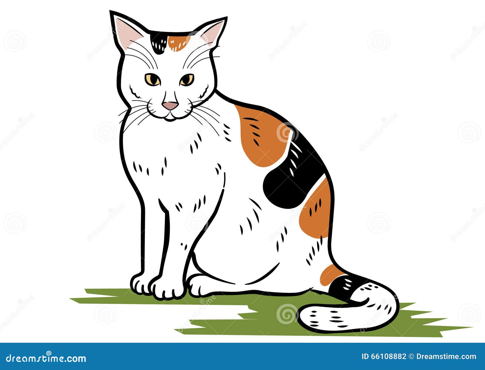 Cat Sitting stock vector. Illustration of vector, sitting - 66108882