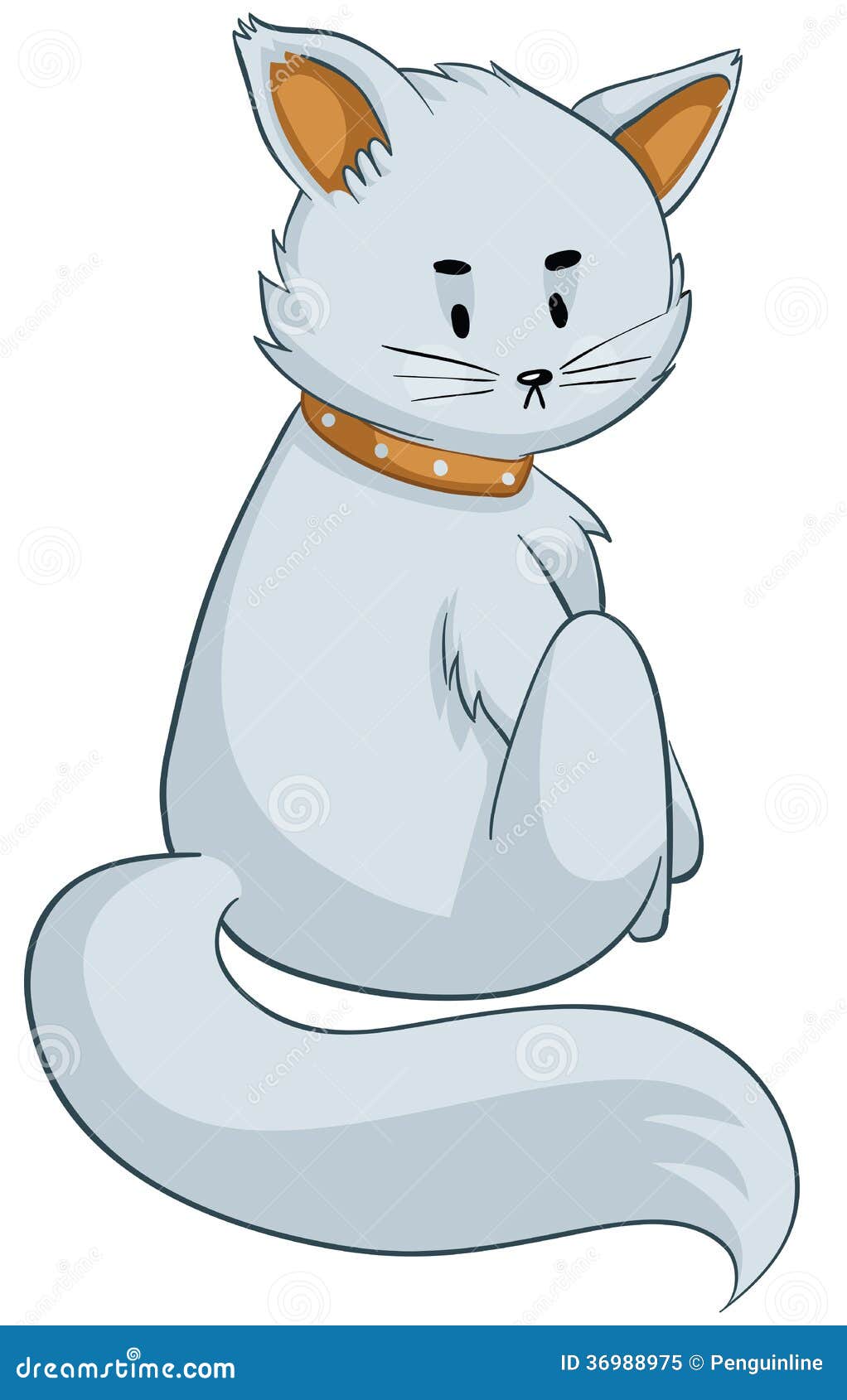 Cat Sitting Looking Back stock vector. Illustration of tail - 36988975