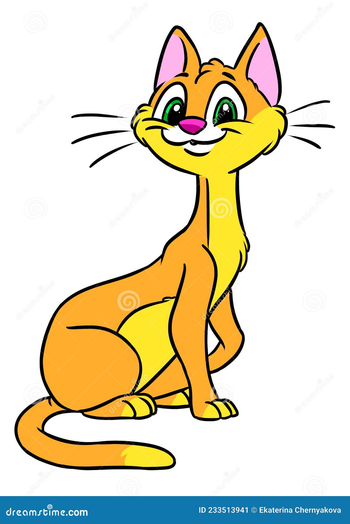 Cat Sitting Looking Surprised Illustration Character Stock Illustration ...