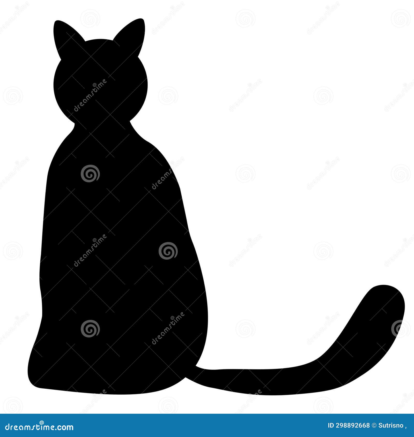 Cat Sitting in Silhouette Vector Illustration. Stock Illustration ...