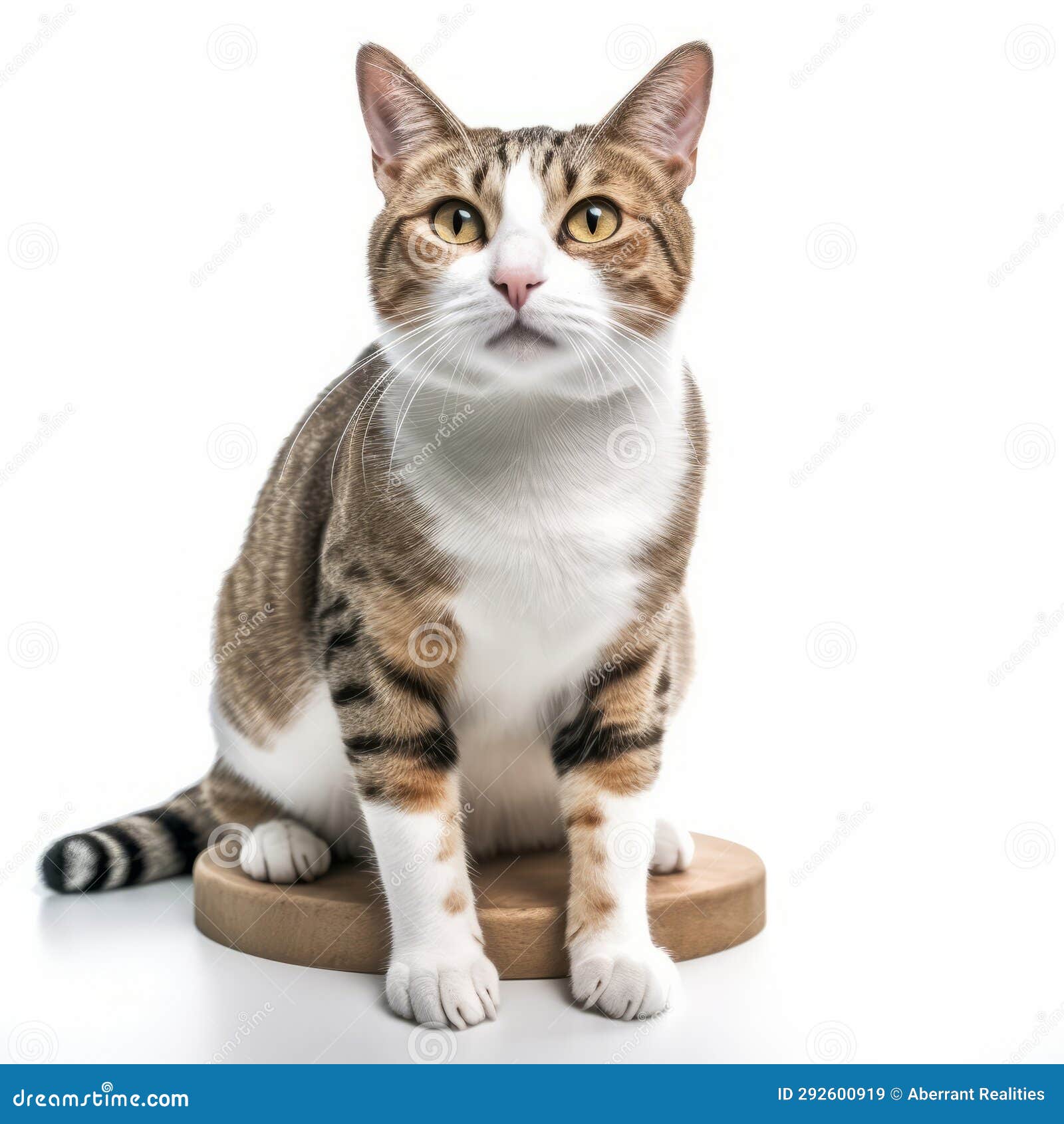 A Cat Sitting on Top of a Wooden Pedestal Stock Illustration ...