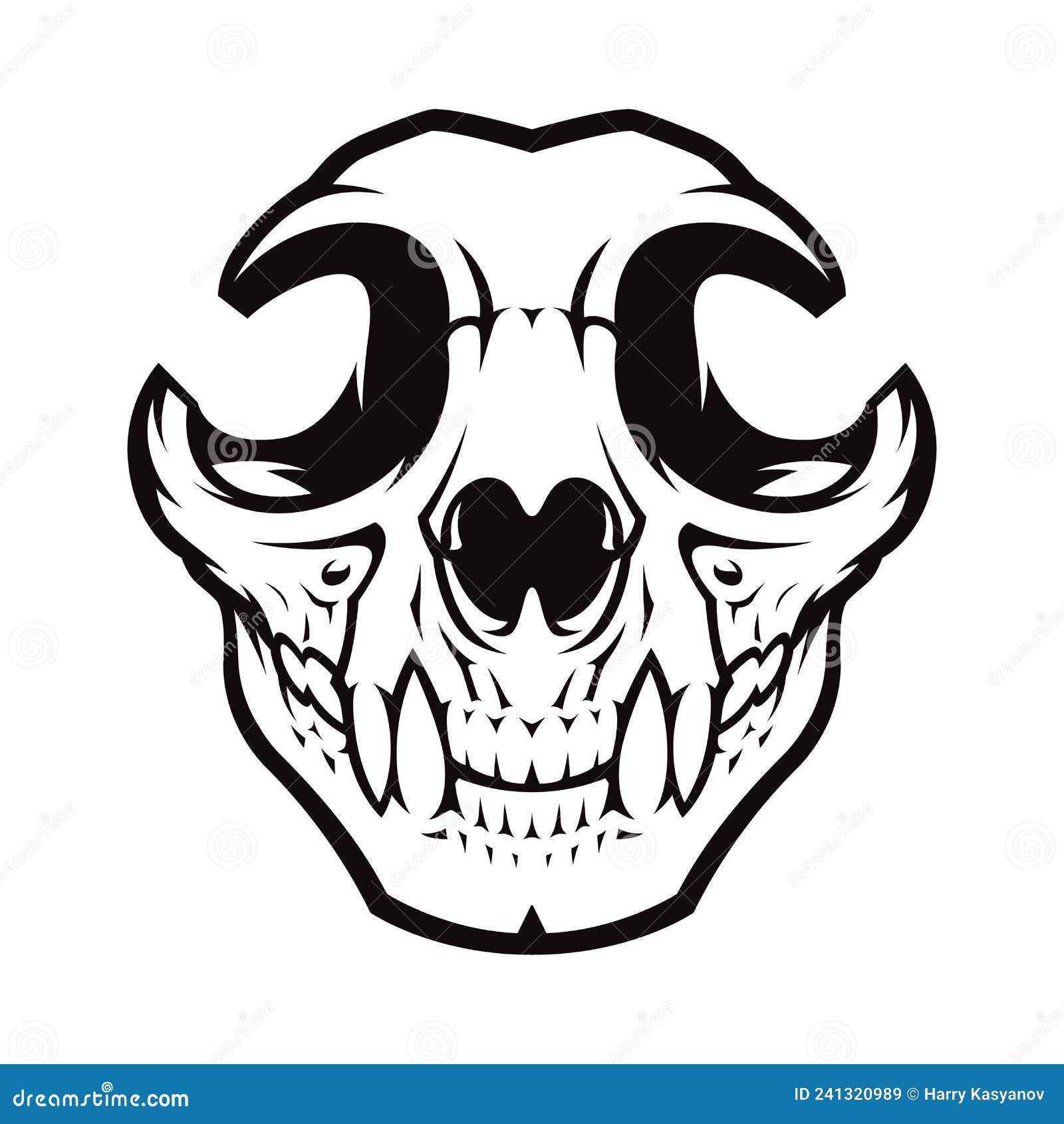 Cat Skull Vector stock vector. Illustration of wild - 241320989
