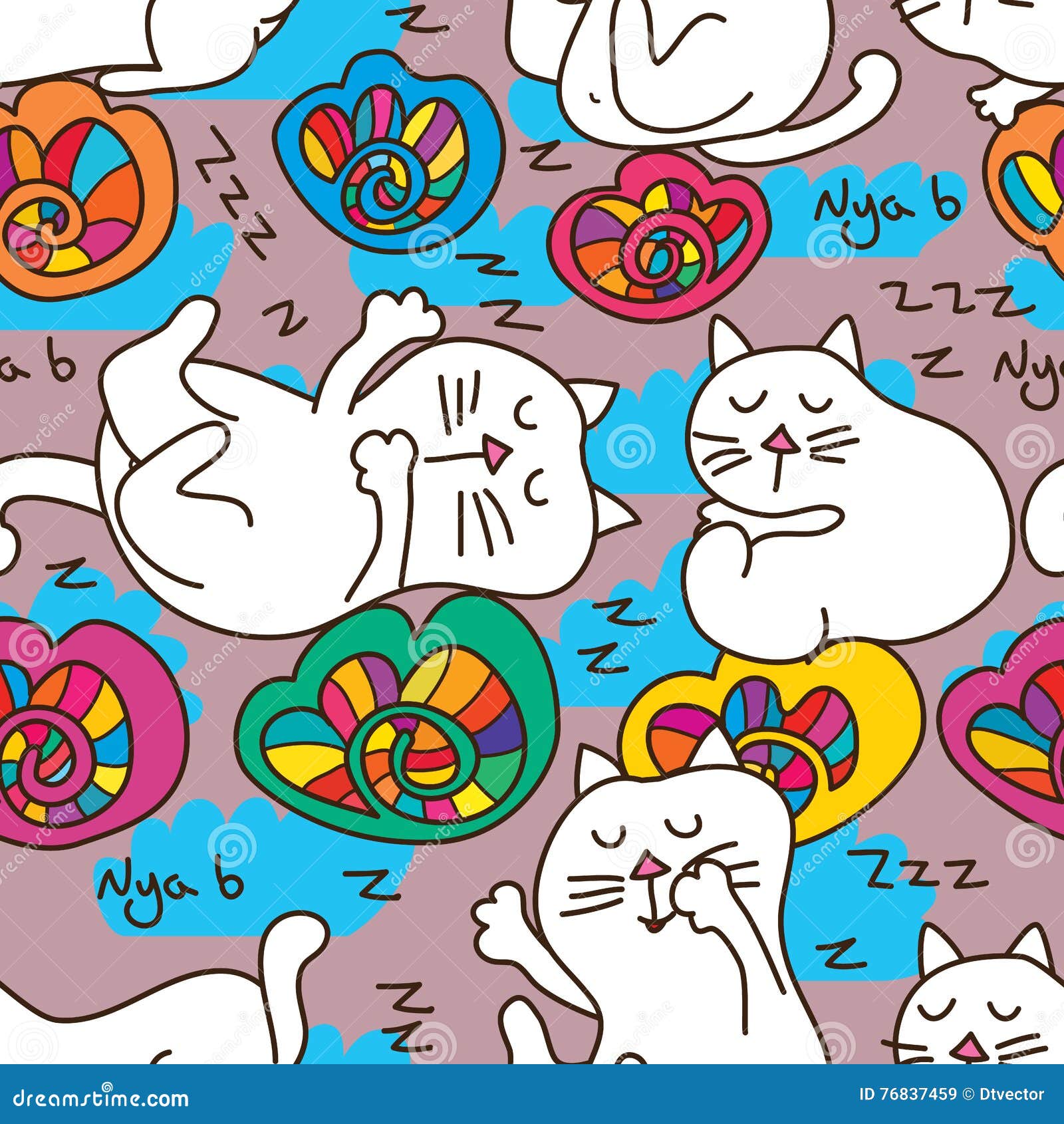 Sleep Dream Cute Outline Doodle Icons. Sleeping Simple Cartoon Drawing ...