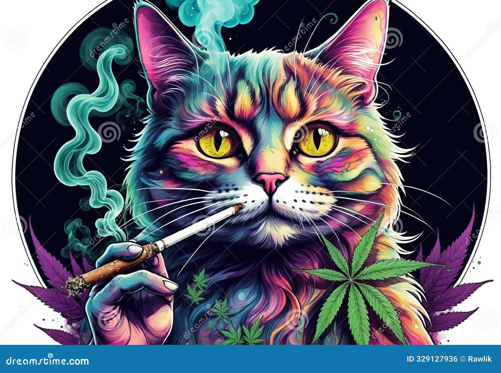 Cat Smoking Marijuana . Image for Logo Stock Photo - Image of pencil ...