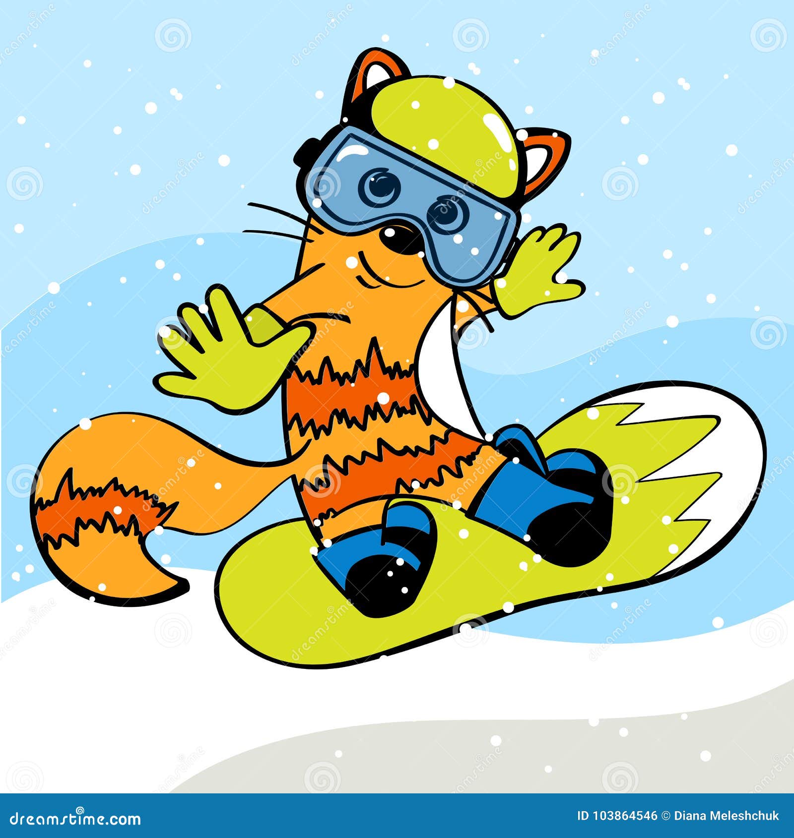 Cat on Snowboard. Snowboarder Stock Vector - Illustration of ...