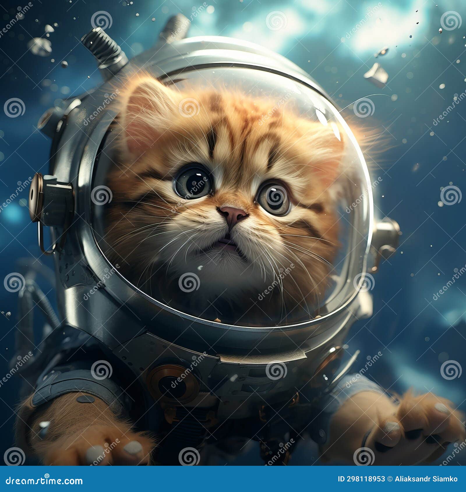 A cat in a space suit stock image. Image of telescope - 298118953