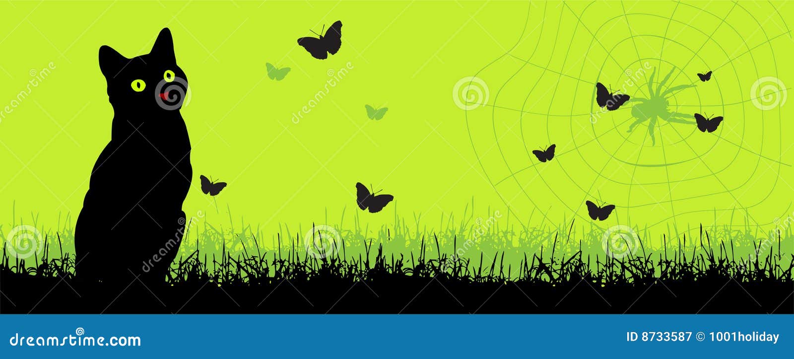 Cat and a spiderweb stock vector. Illustration of pets - 8733587