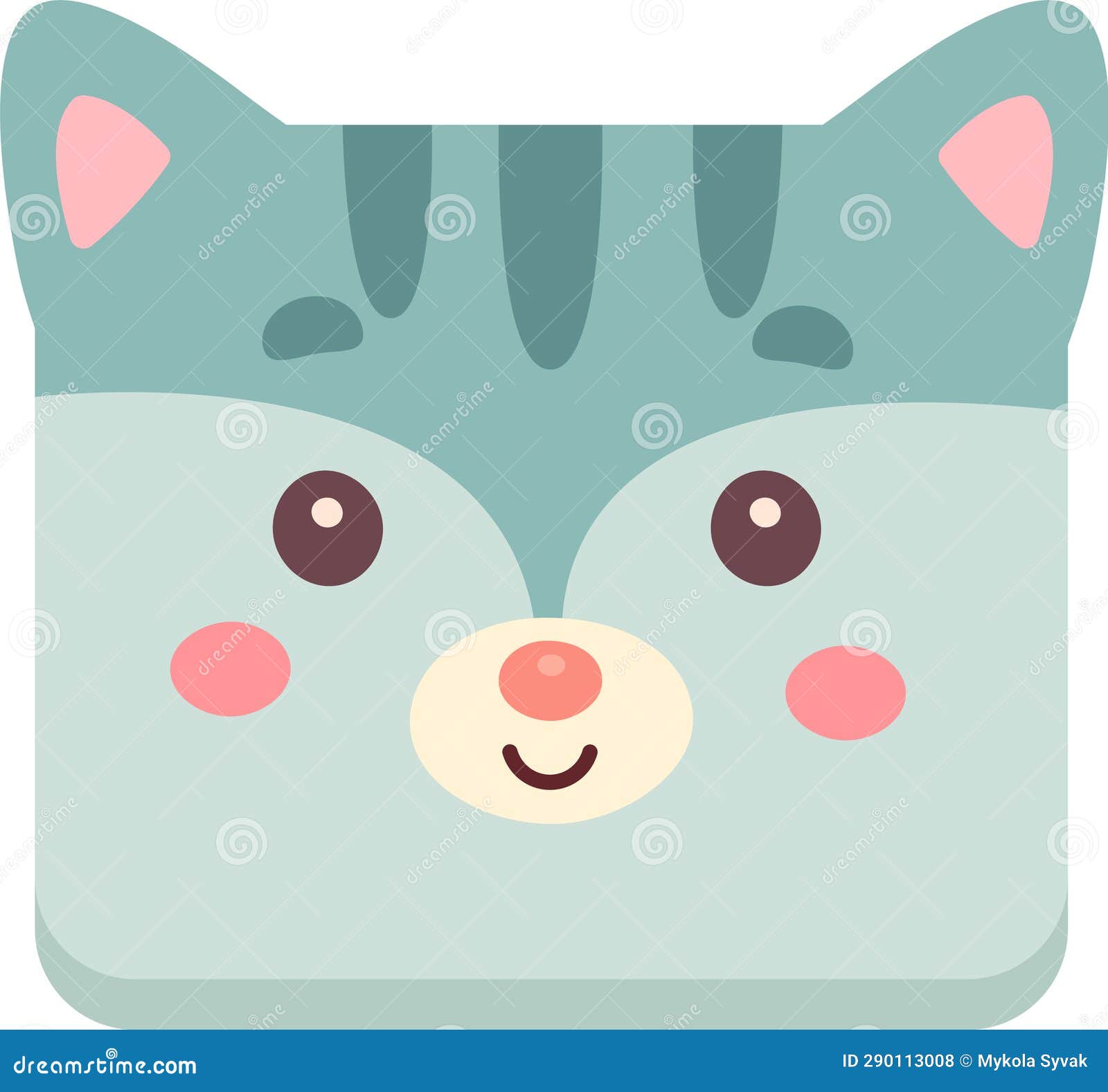 Cat Square Face stock illustration. Illustration of vector - 290113008