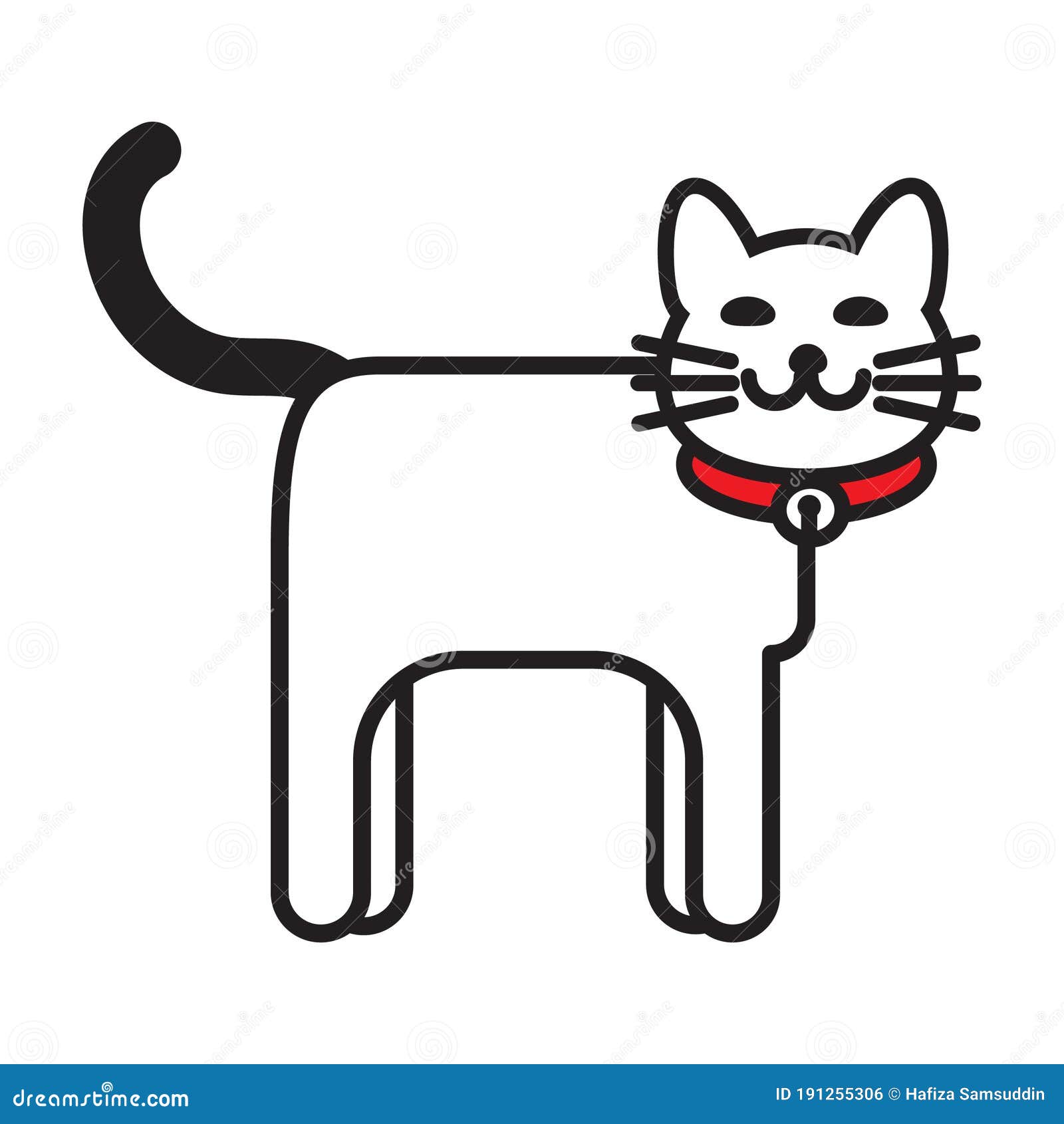Cat Standing. Vector Illustration Decorative Design Stock Vector ...