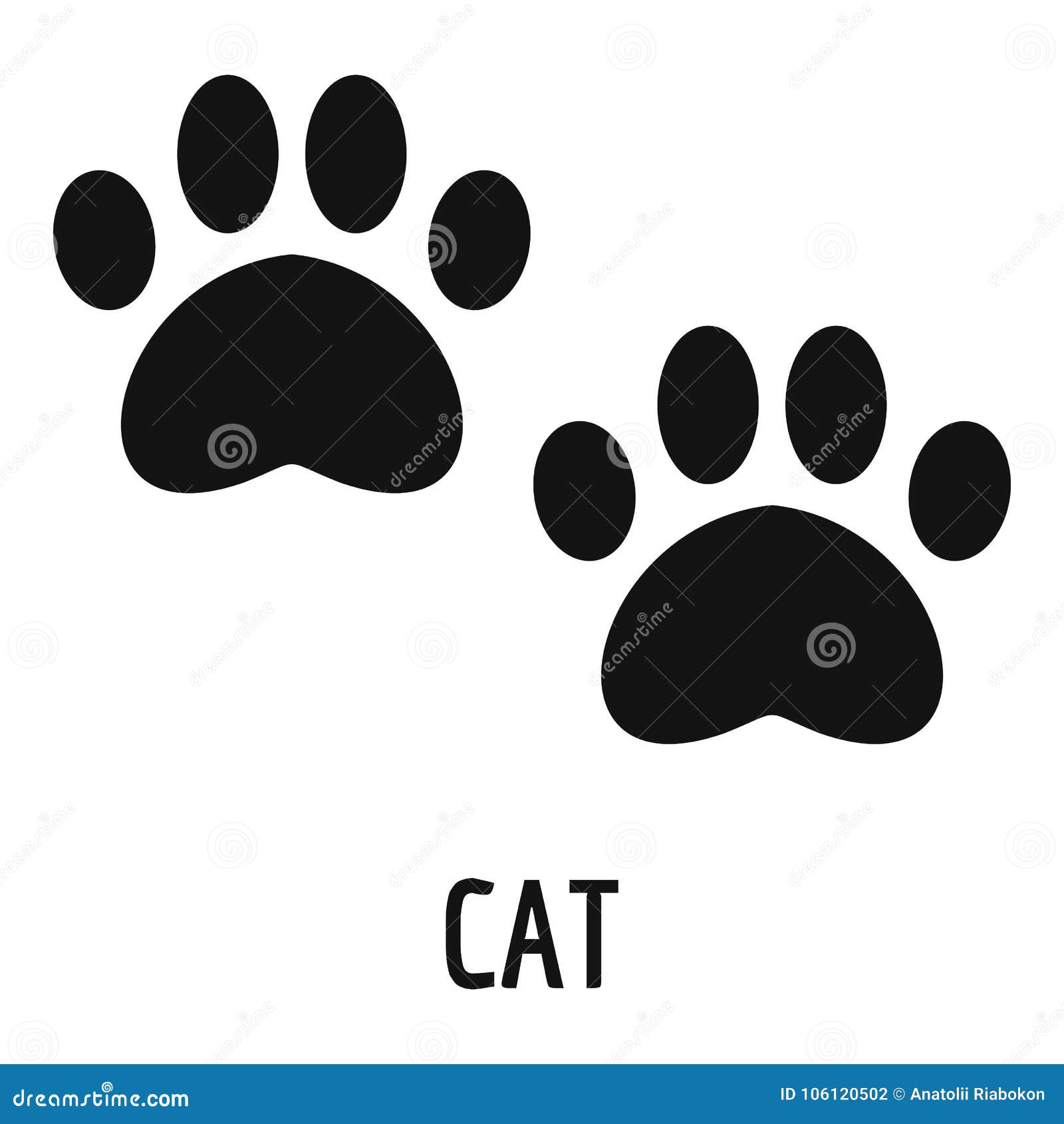 Cat Step Icon, Simple Style. Stock Vector - Illustration of foot ...