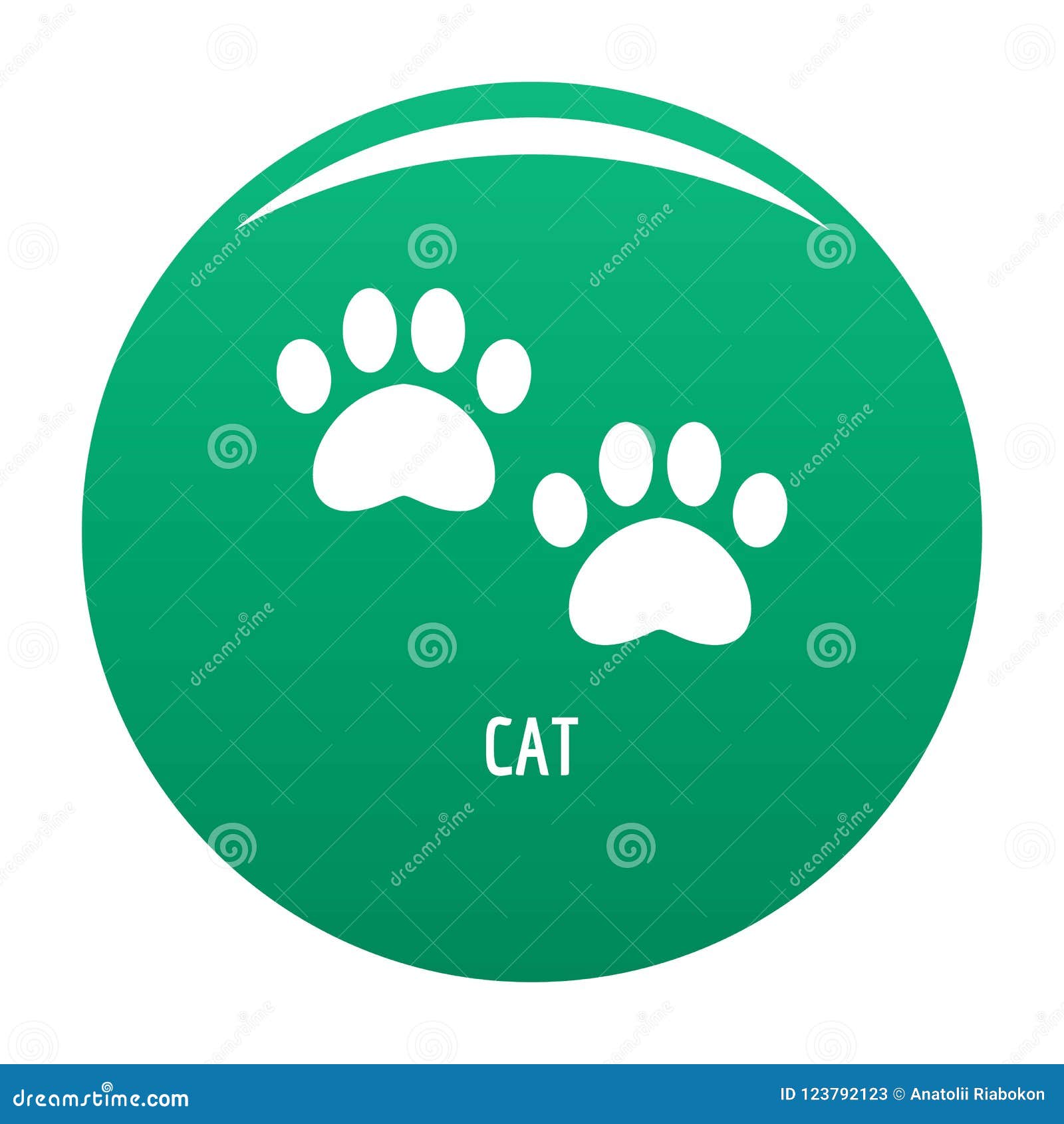Cat step icon vector green stock vector. Illustration of domestic ...