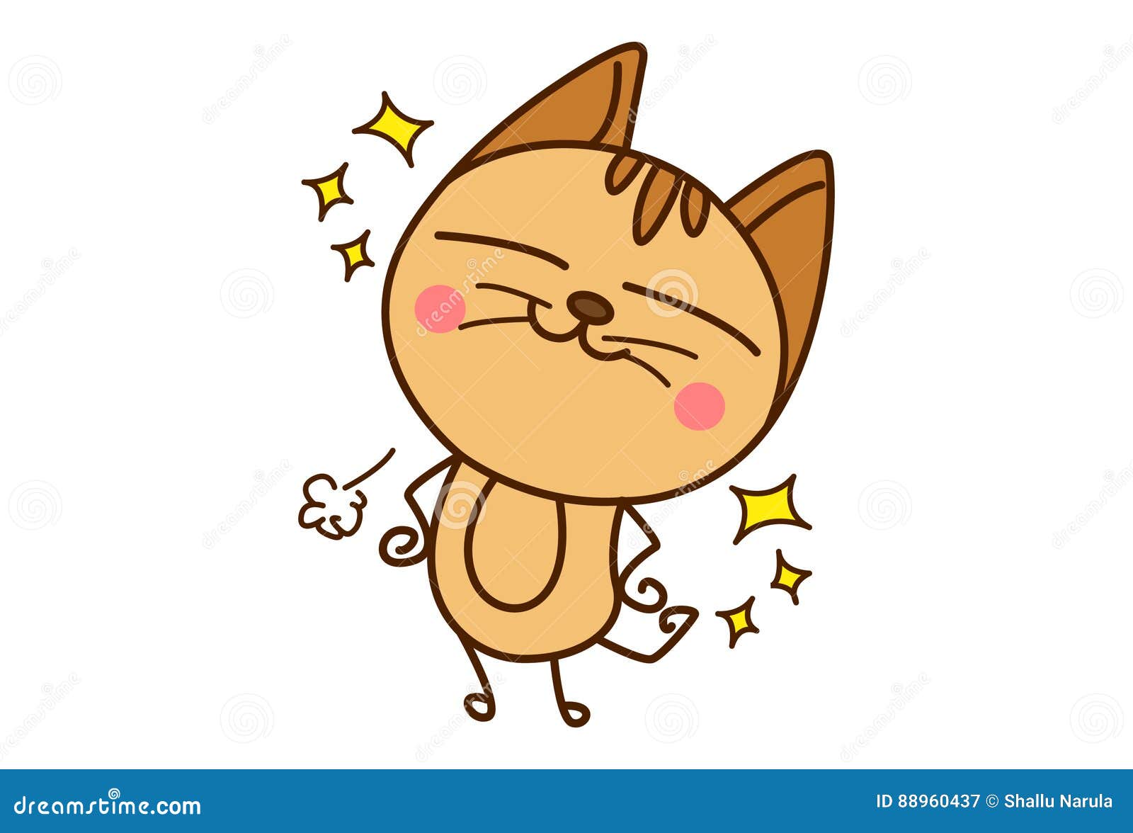 Cat Sticker feliz linda stock de ilustración. Ilustración de feliz ...