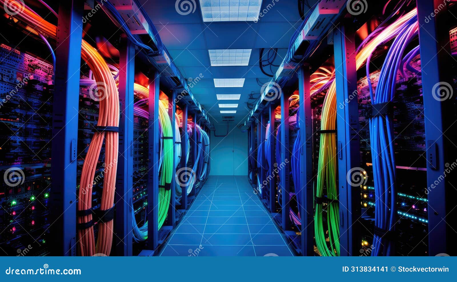 Cat Structured Cabling Network Stock Illustration - Illustration of ...