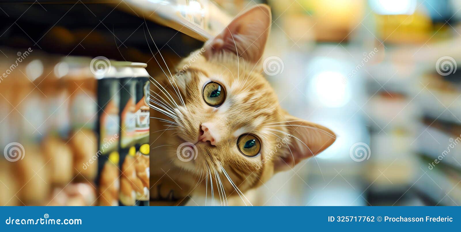 Cat in Supermarket Aisle, AI Generated Stock Photo - Image of annimal ...