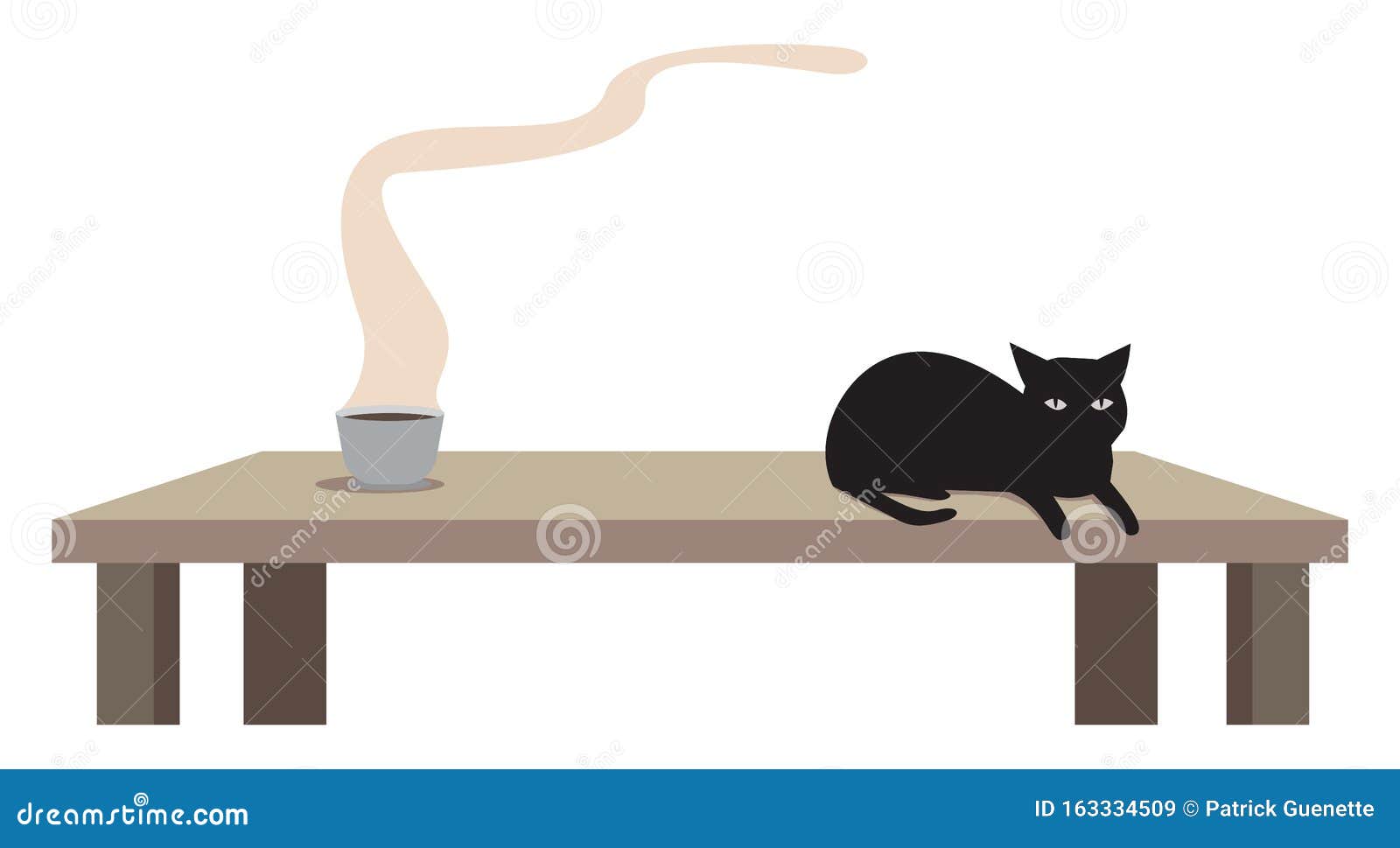 Cat on Table, Illustration, Vector Stock Illustration - Illustration of ...