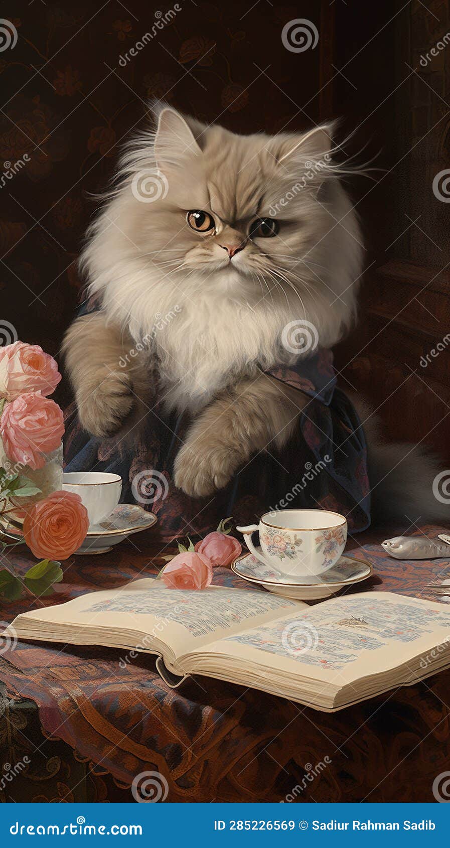 Cat On The Table. Sneaky Persian Kitty At The Table. Royalty-Free Stock ...