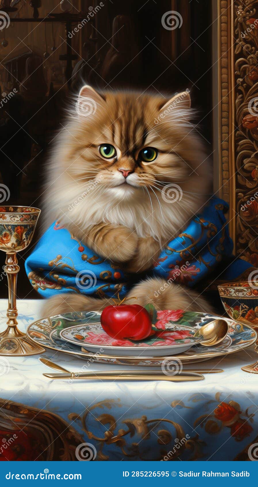 Cat On The Table. Sneaky Persian Kitty At The Table. Royalty-Free Stock ...