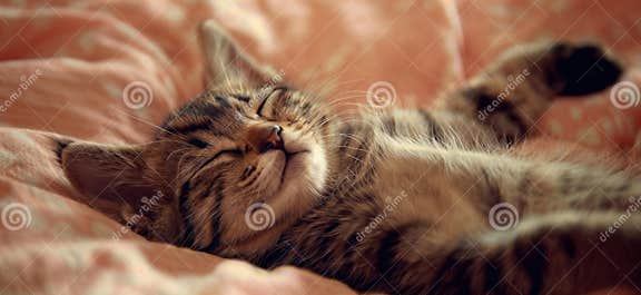 Cat is Taking a Nap. Cute Cat Kitten Sleeping Stock Illustration ...