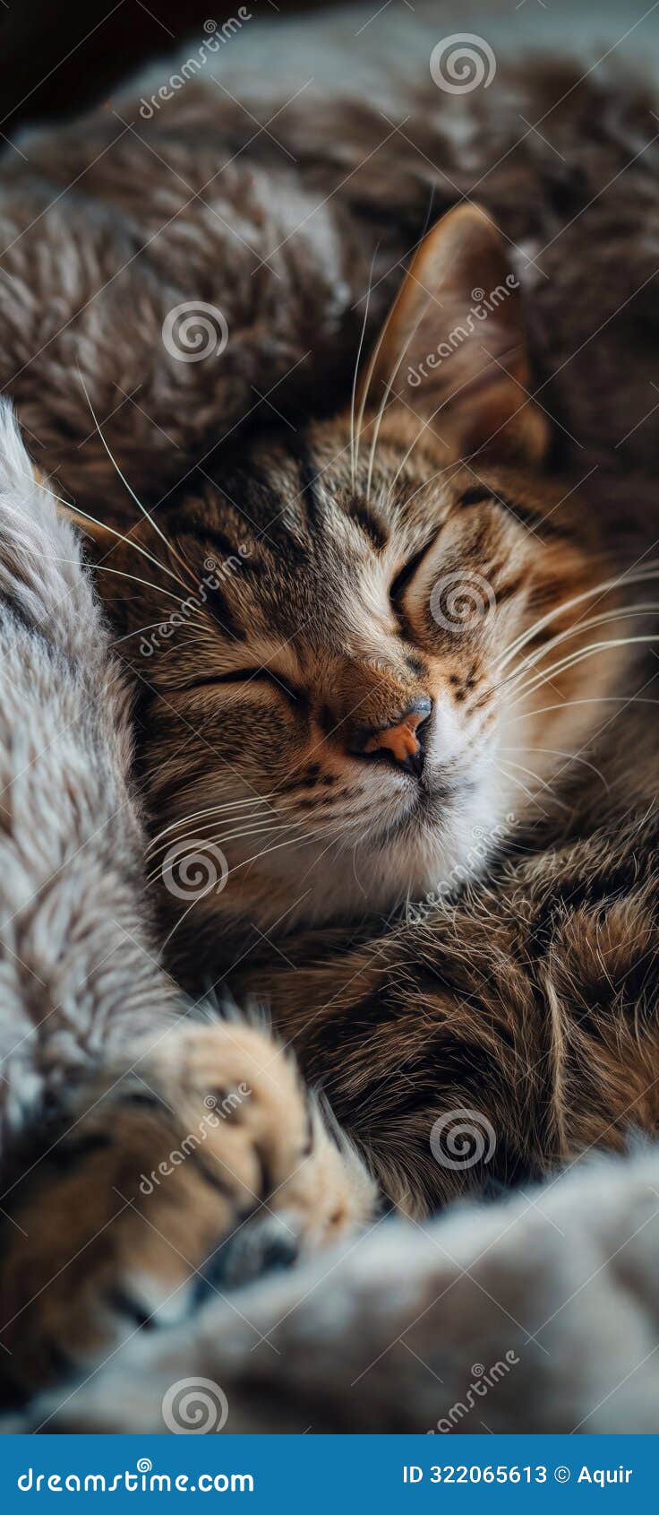 Cat is Taking a Nap. Cute Cat Kitten Sleeping Stock Illustration ...