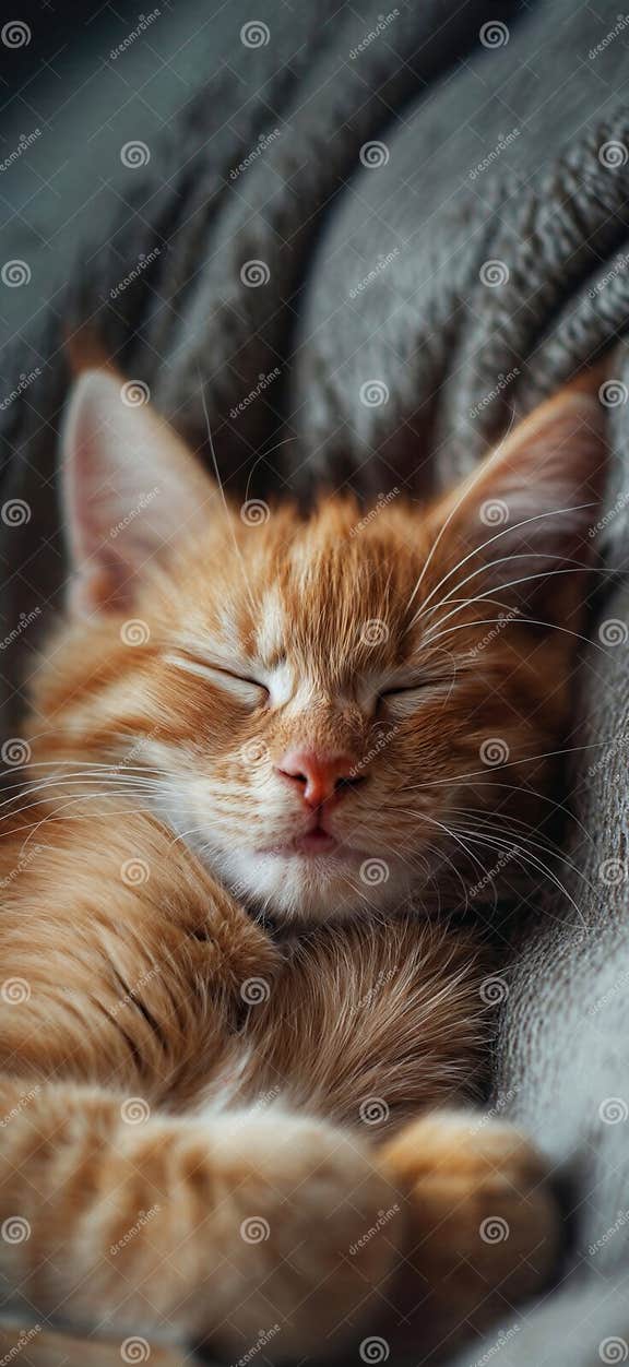 Cat is Taking a Nap. Cute Cat Kitten Sleeping Stock Illustration ...