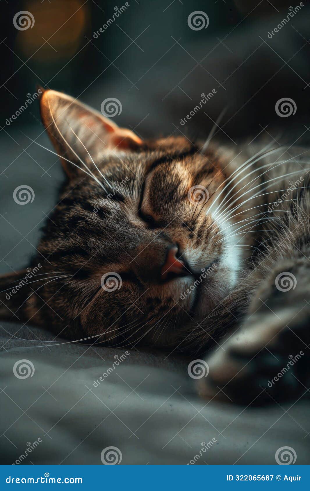 Cat is Taking a Nap. Cute Cat Kitten Sleeping Stock Illustration ...