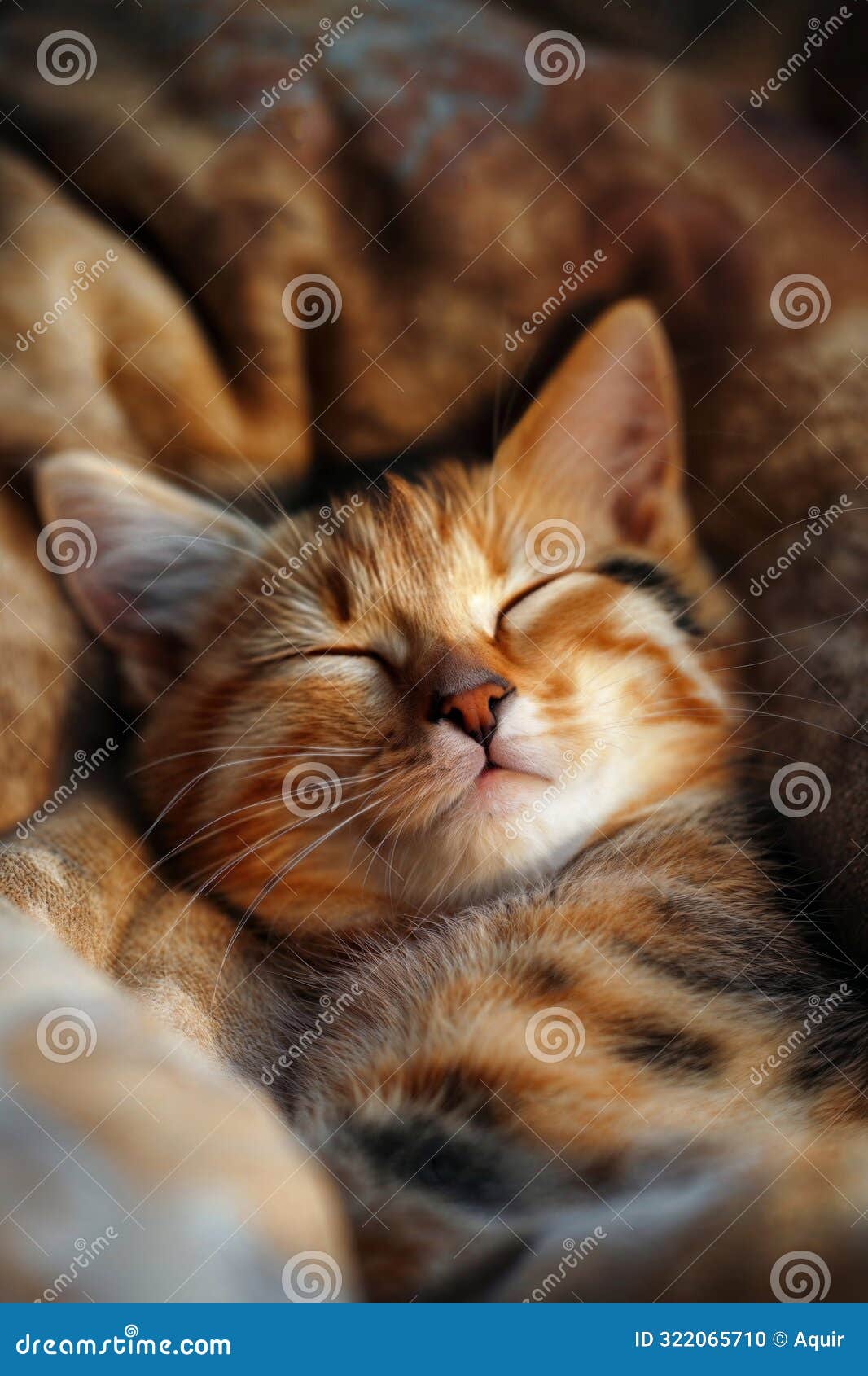 Cat is Taking a Nap. Cute Cat Kitten Sleeping Stock Illustration ...