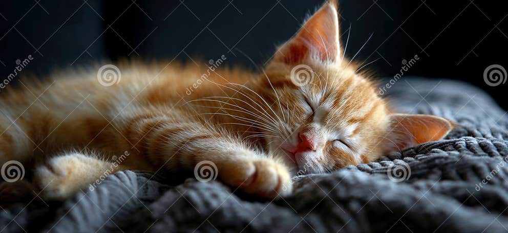 Cat is Taking a Nap. Cute Cat Kitten Sleeping Stock Illustration ...