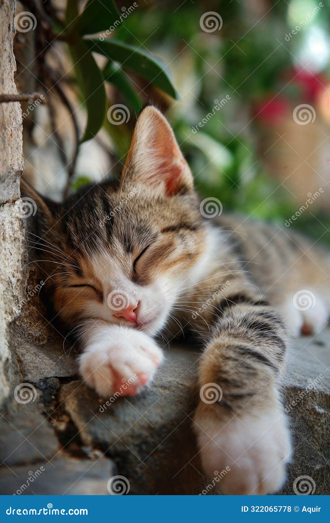 Cat is Taking a Nap. Cute Cat Kitten Sleeping Stock Illustration ...