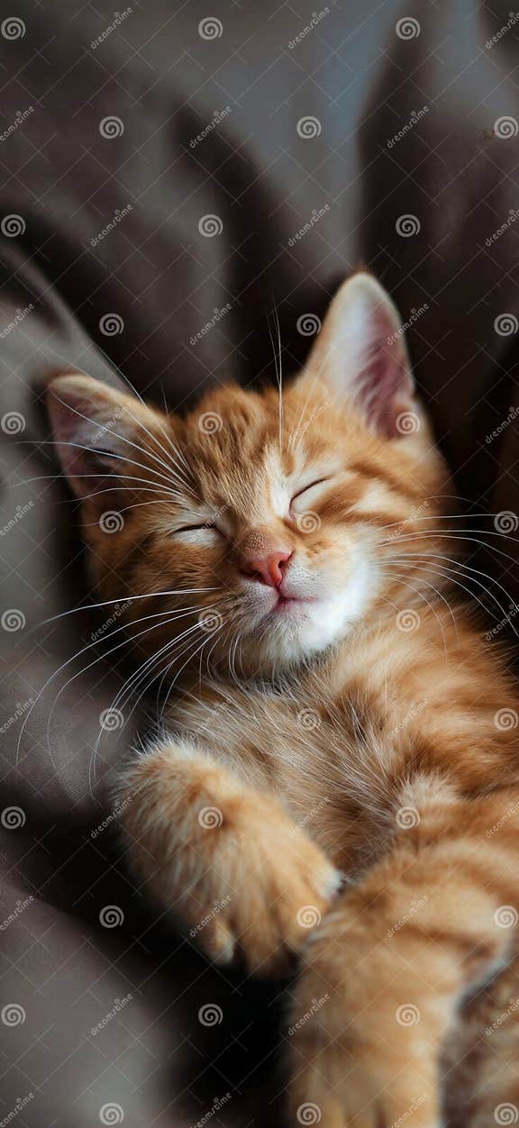 Cat is Taking a Nap. Cute Cat Kitten Sleeping Stock Illustration ...
