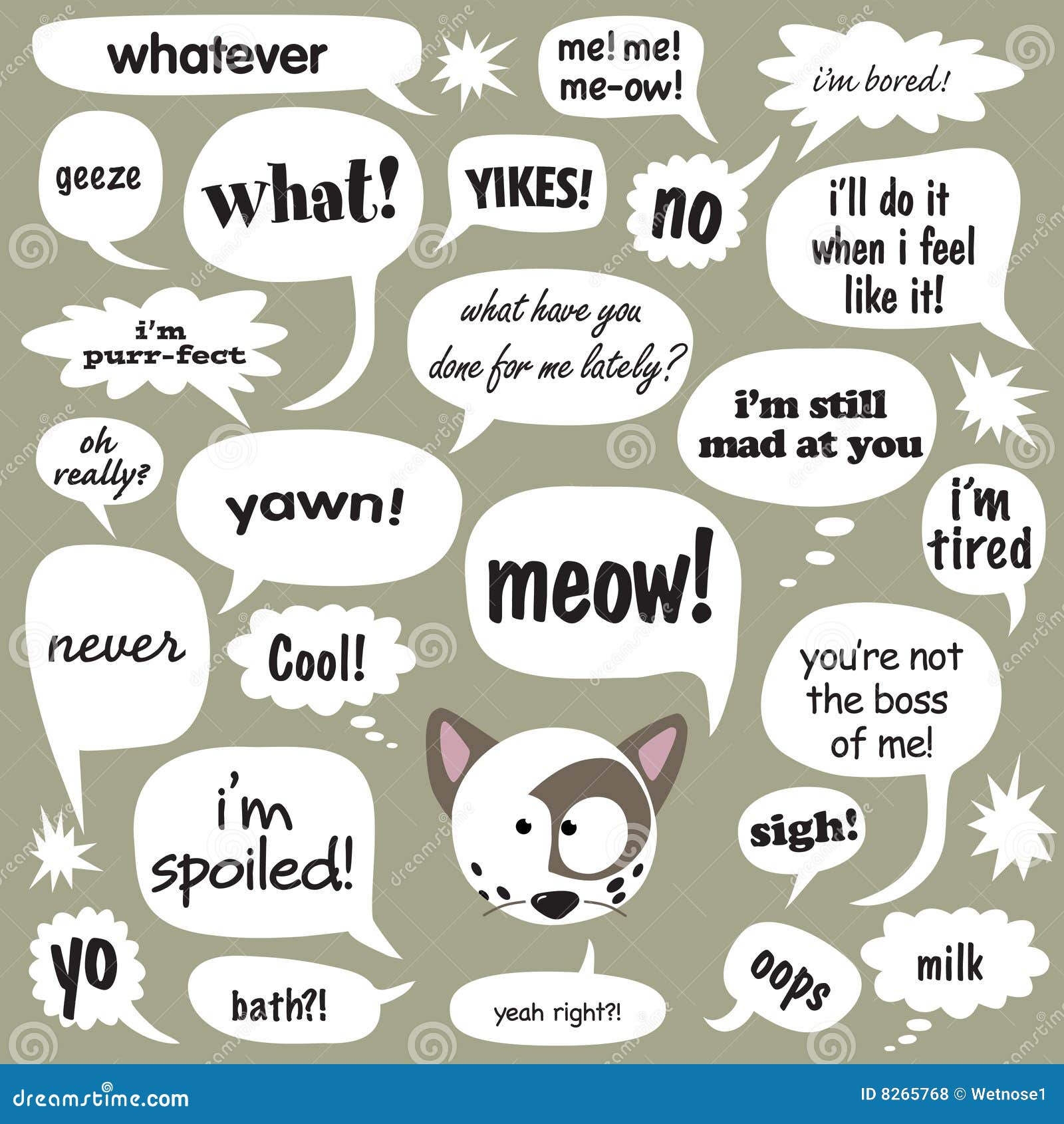 Cat Talk stock vector. Illustration of bubbles, kitty - 8265768