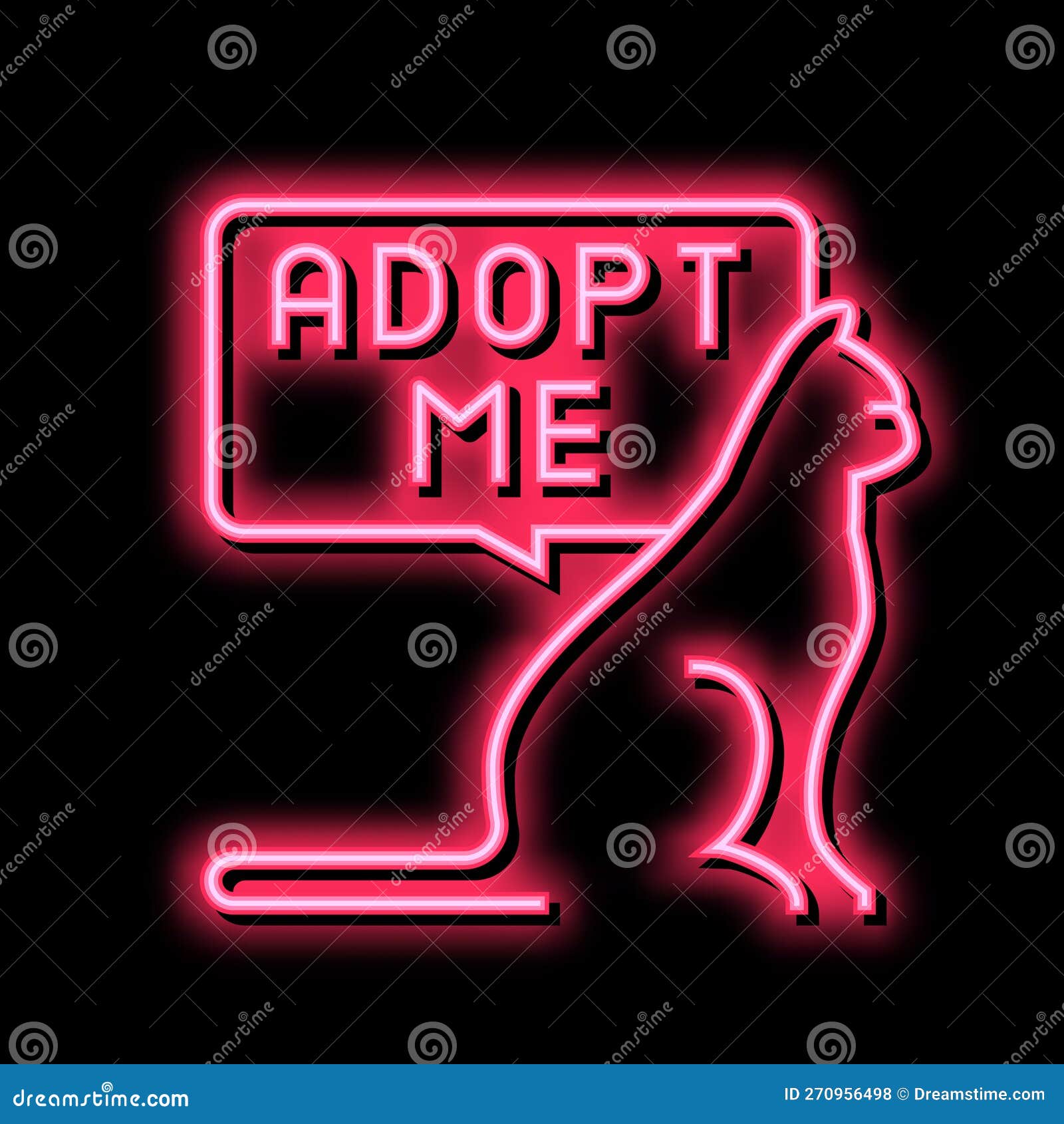 Cat Talk Adopt Me Neon Glow Icon Illustration Stock Vector ...