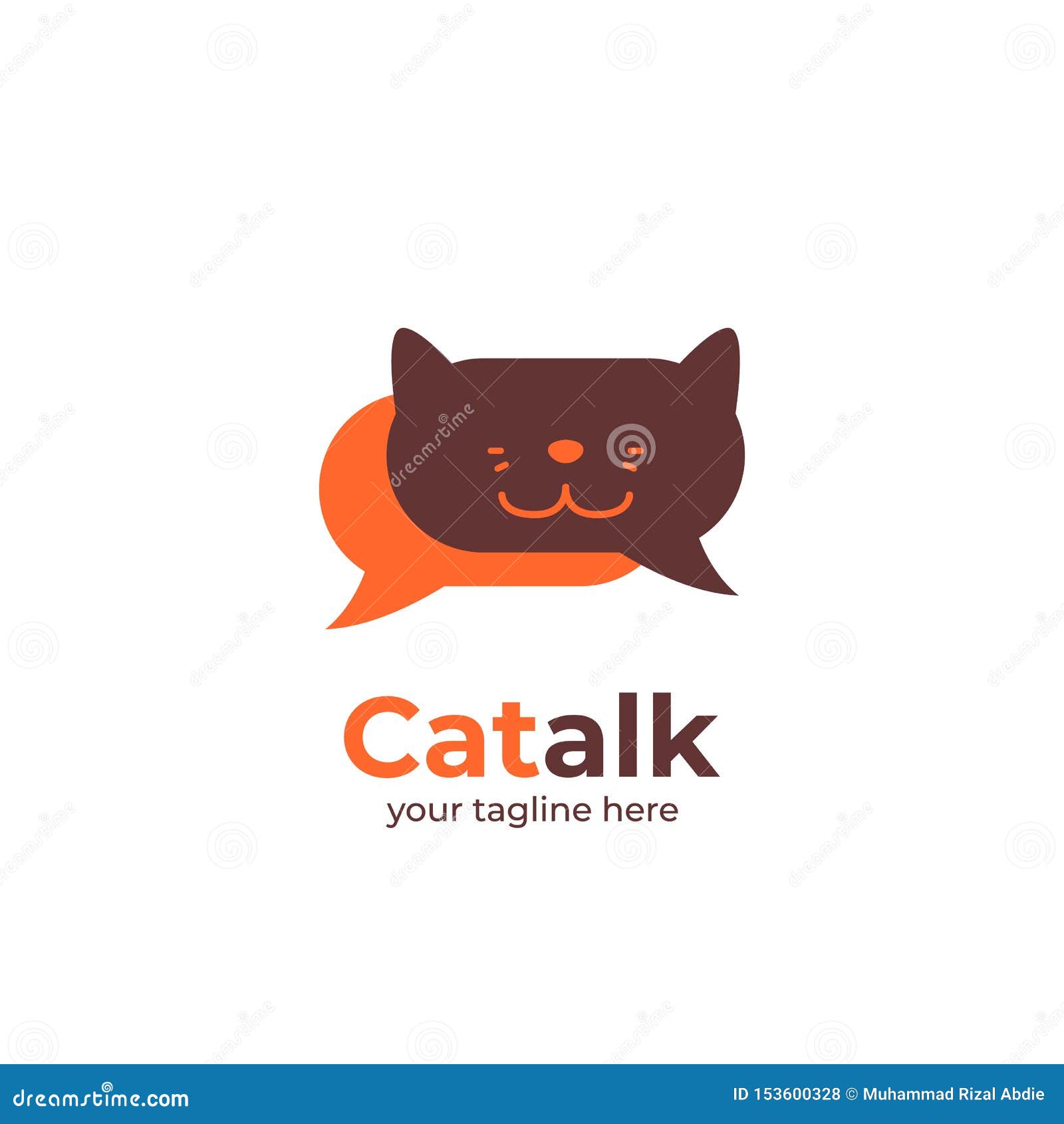 Cat Talk Logo for Forum, Community or Chat App. Cat Logo in Bubble ...