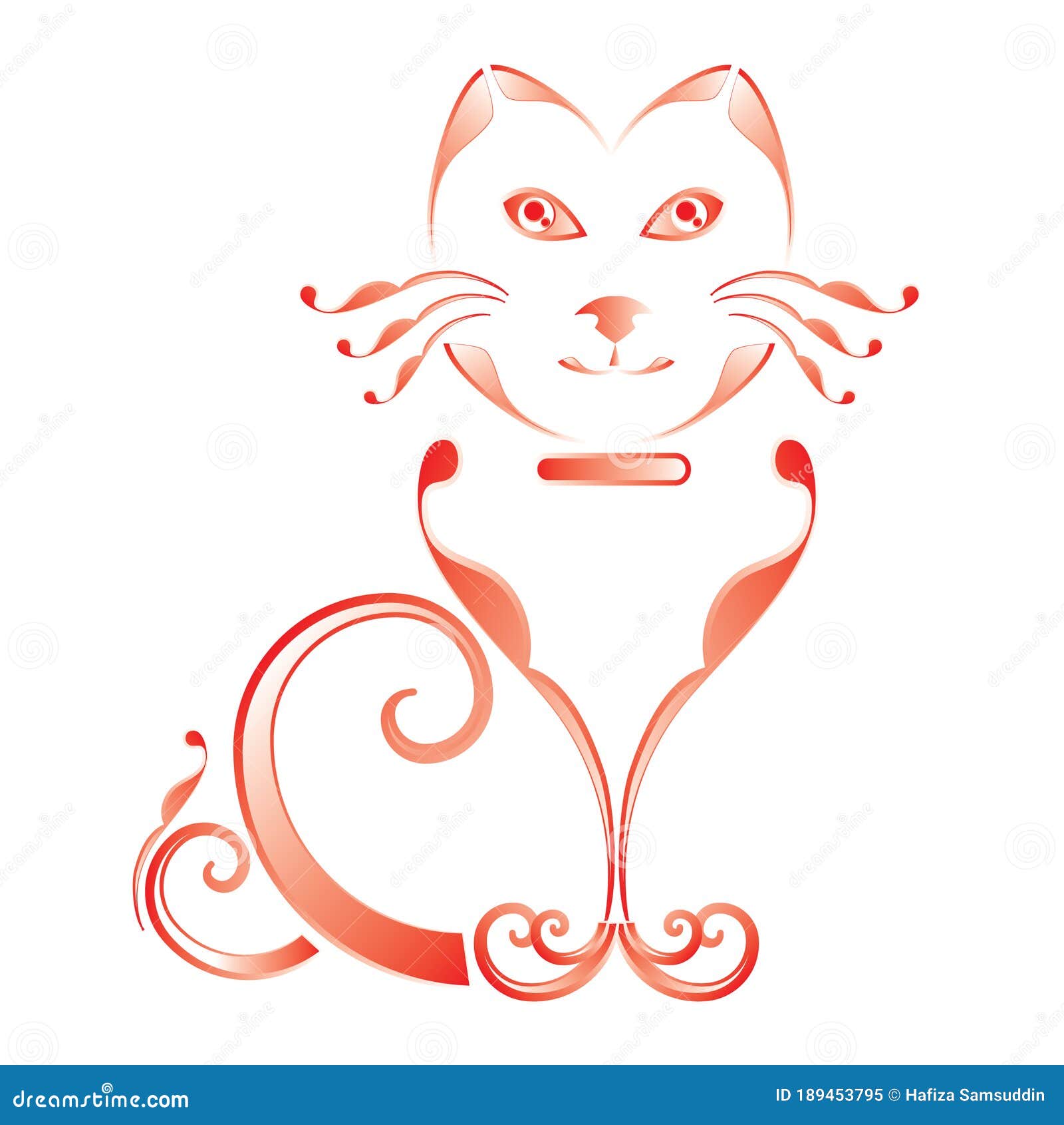 Cat Tattoo. Vector Illustration Decorative Design Stock Vector ...