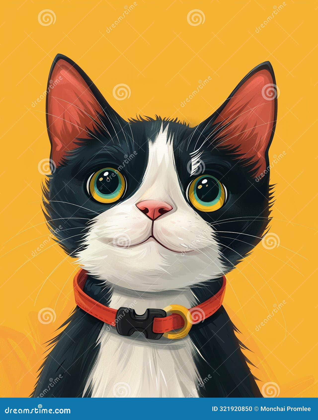 Cat and Technology Flat Design Top View Modern Life 3D Render ...