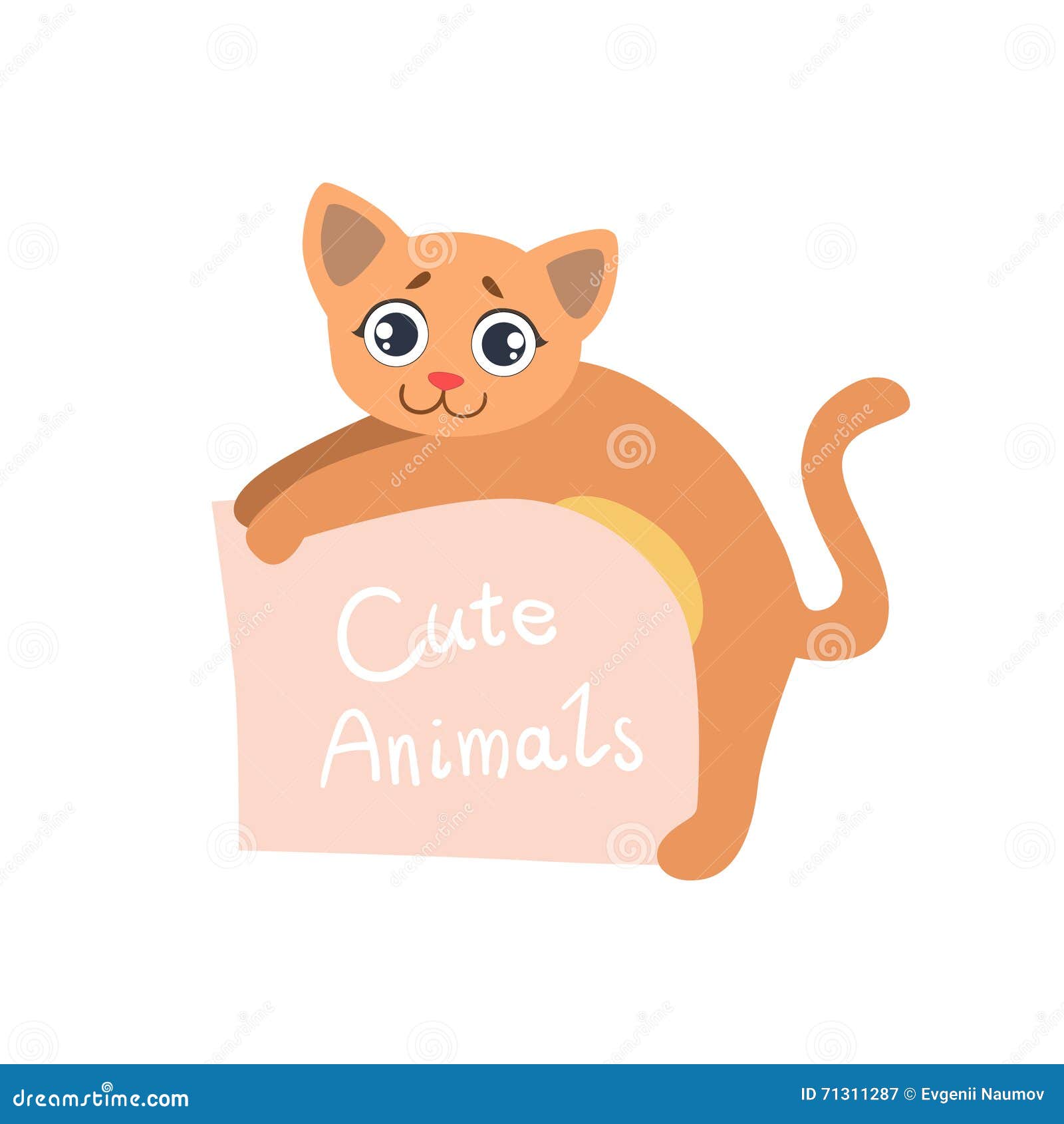 Cat with the Template for the Message Stock Vector - Illustration of ...
