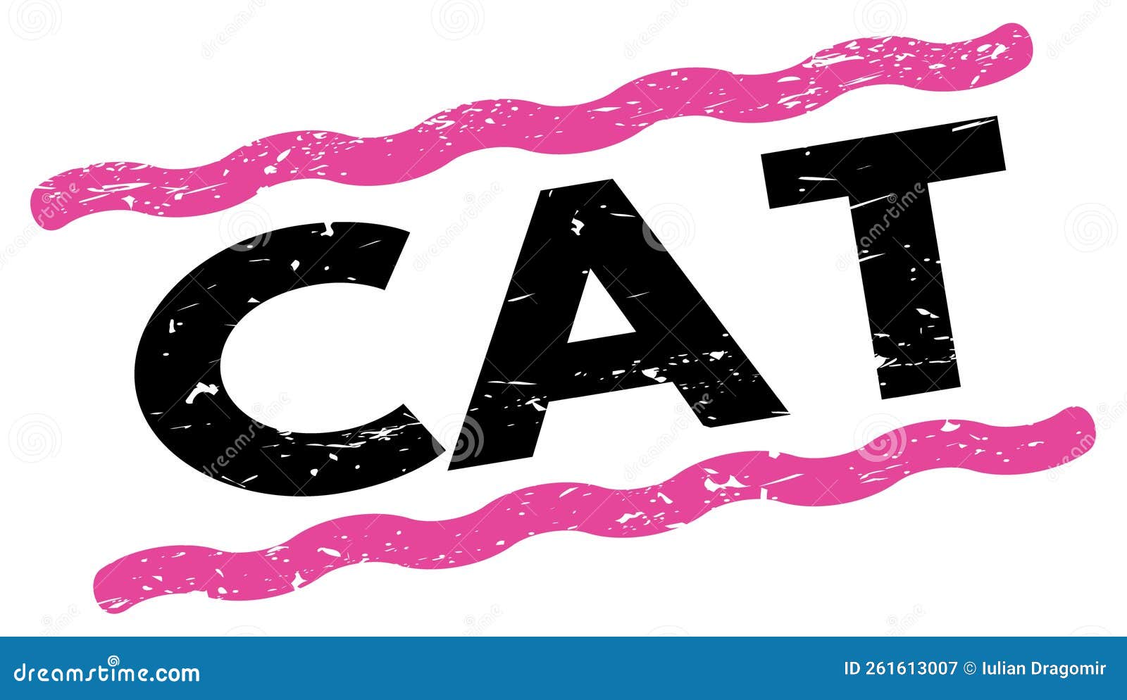 CAT Text on Pink-black Lines Stamp Sign Stock Illustration ...