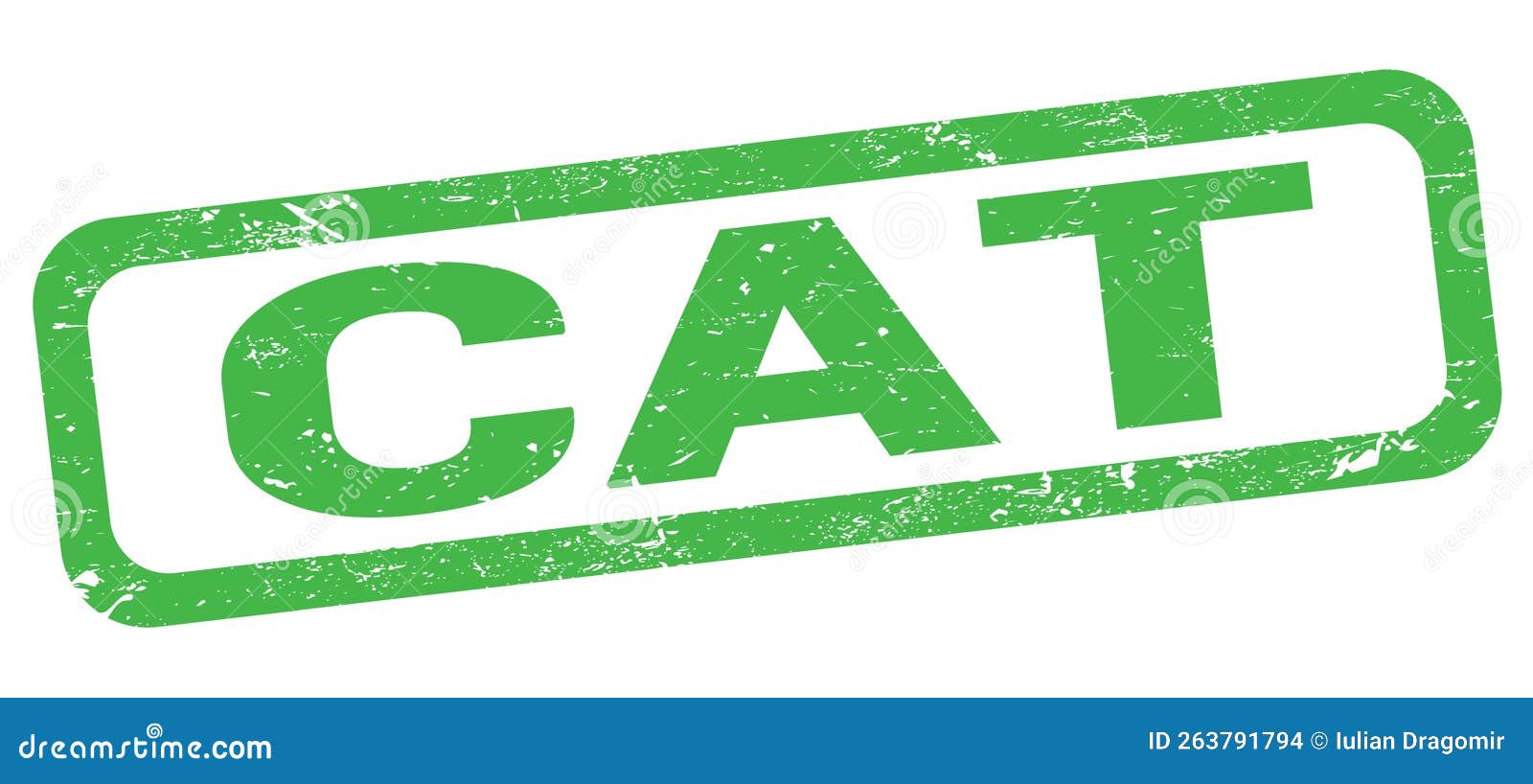 CAT Text Written on Green Rectangle Stamp Stock Illustration ...