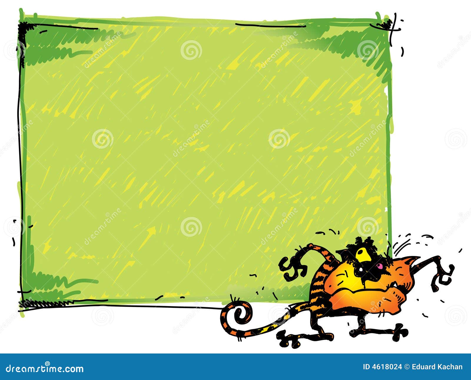 Cat&textframe stock vector. Illustration of orange - 4618024