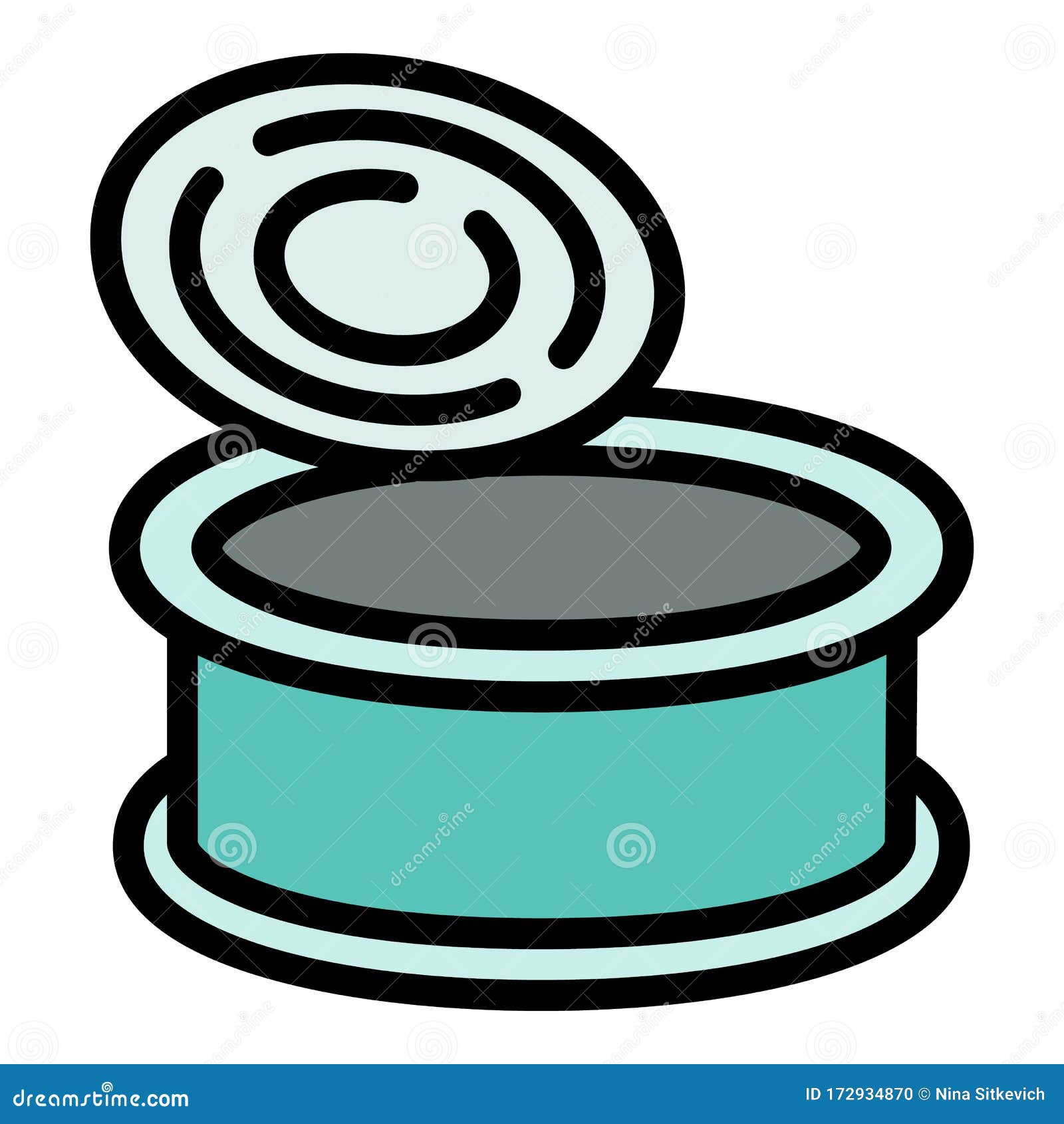 Cat Tin Can Icon, Outline Style Stock Vector - Illustration of nutrient ...
